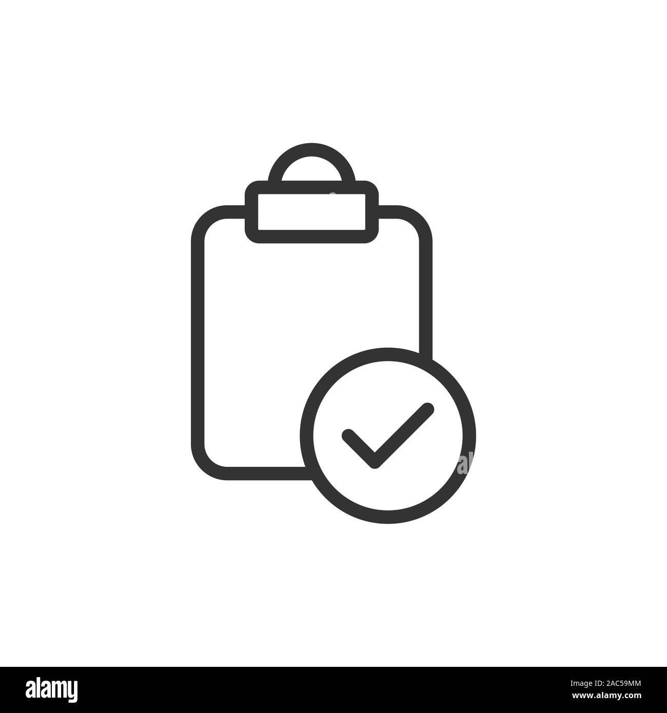 Document checkbox icon in flat style. Test vector illustration on white ...