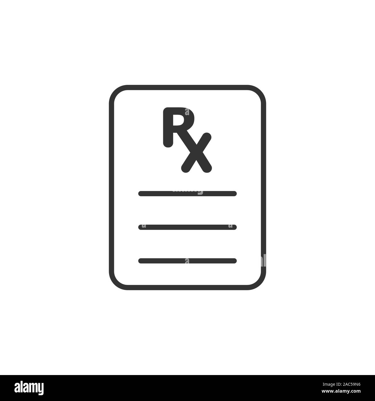 Prescription icon in flat style. Rx document vector illustration on ...