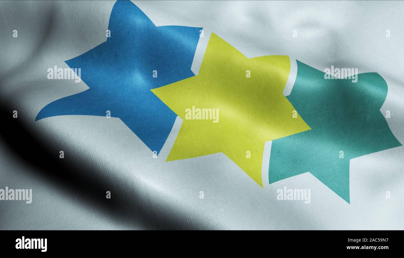 3D Waving Brazil City Flag of Ji Parana Closeup View Stock Photo - Alamy