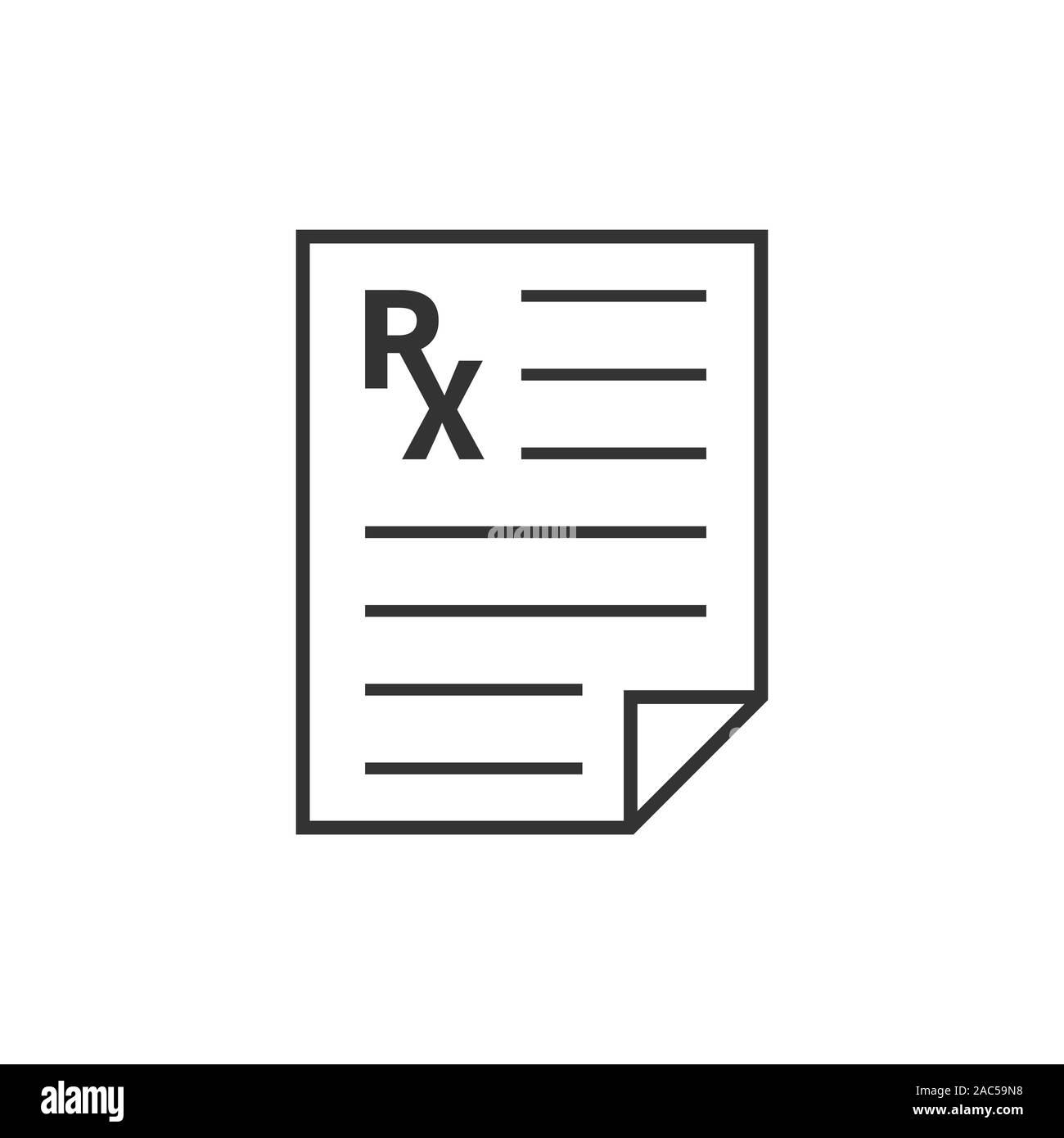Prescription icon in flat style. Rx document vector illustration on ...