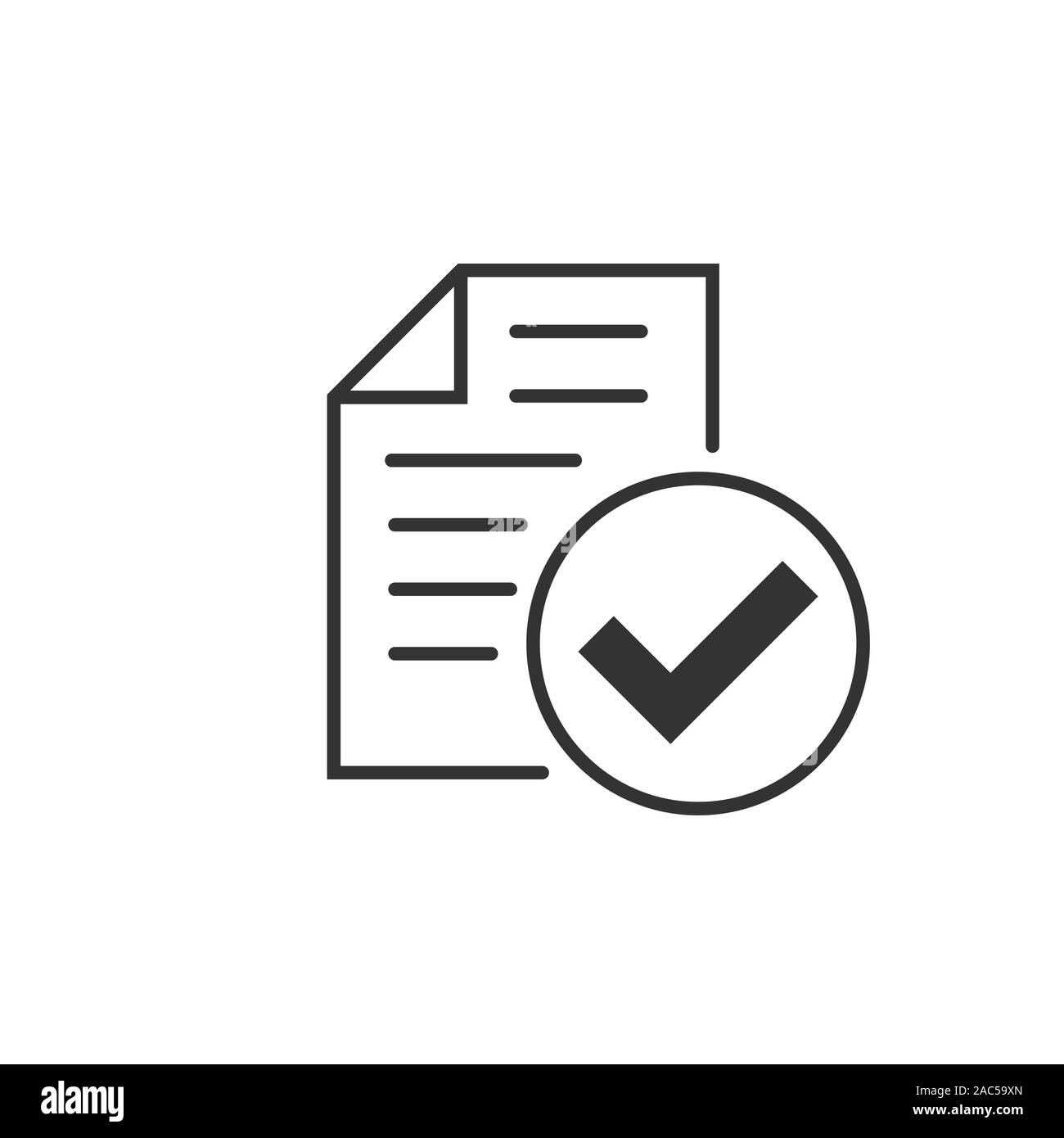 Approved document icon in flat style. Authorize vector illustration on white isolated background ...