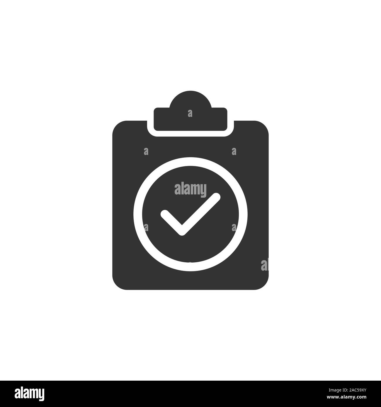 Document checkbox icon in flat style. Test vector illustration on white ...