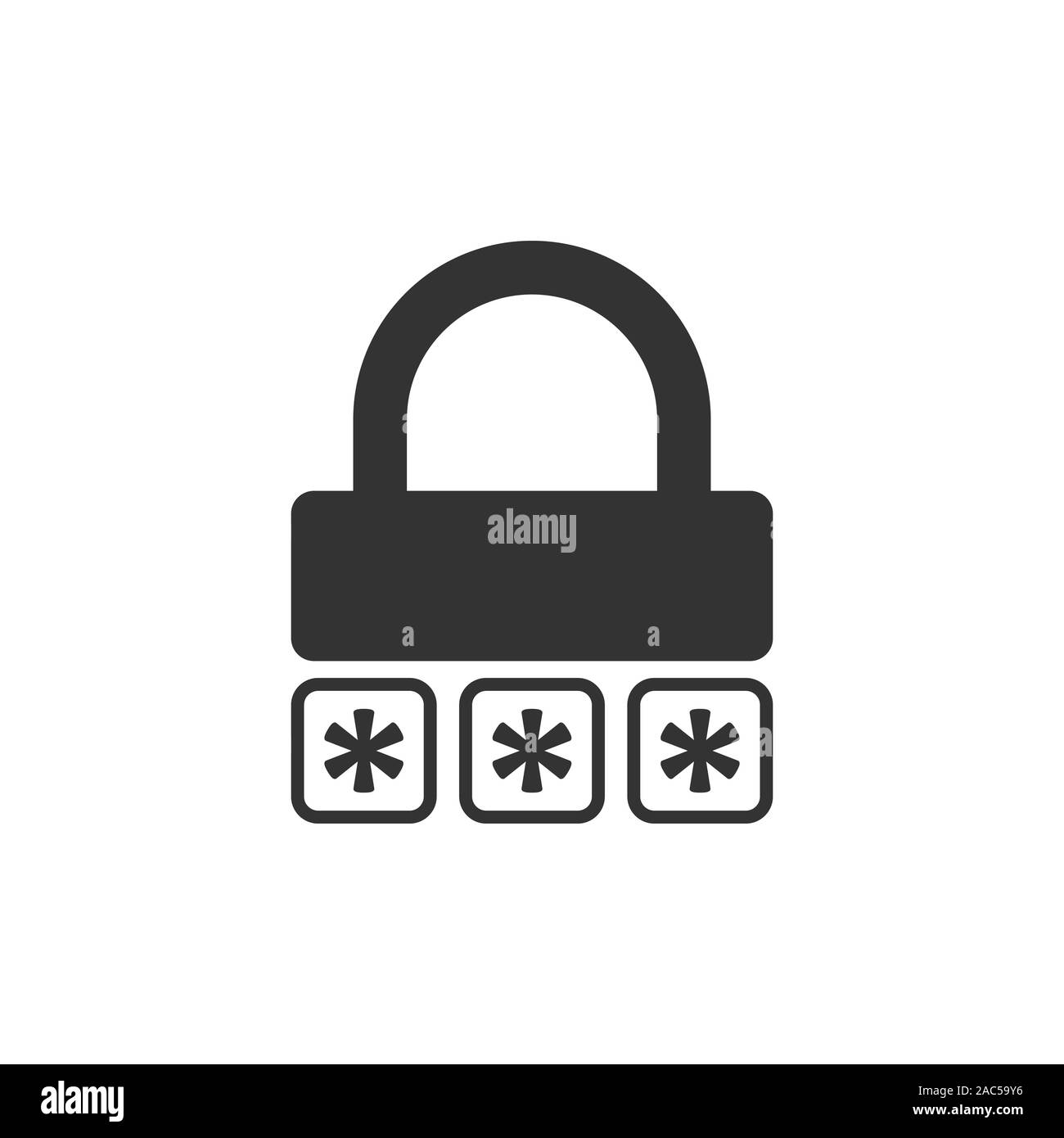 Login icon in flat style. Password access vector illustration on white ...