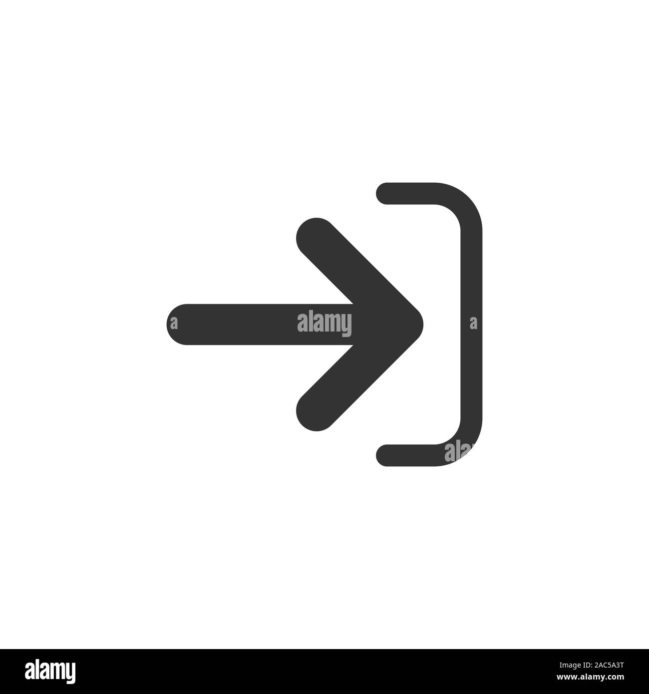 Login icon in flat style. Arrow access vector illustration on white ...