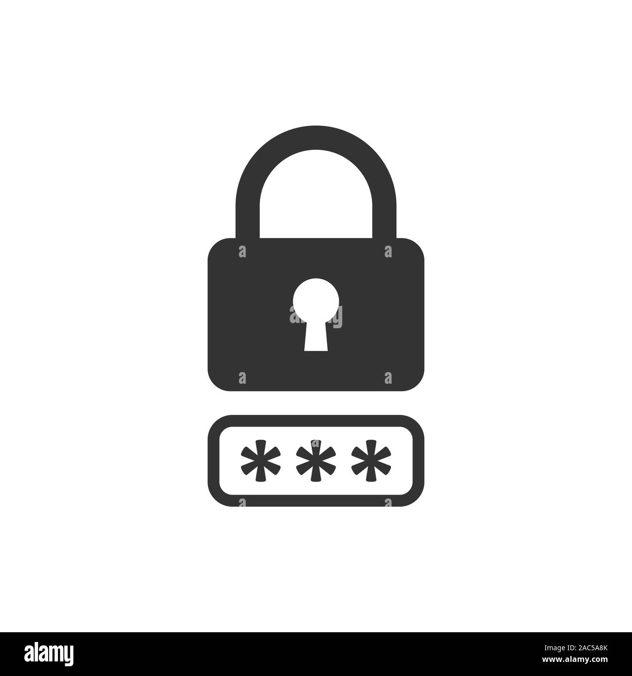 Login icon in flat style. Password access vector illustration on white ...