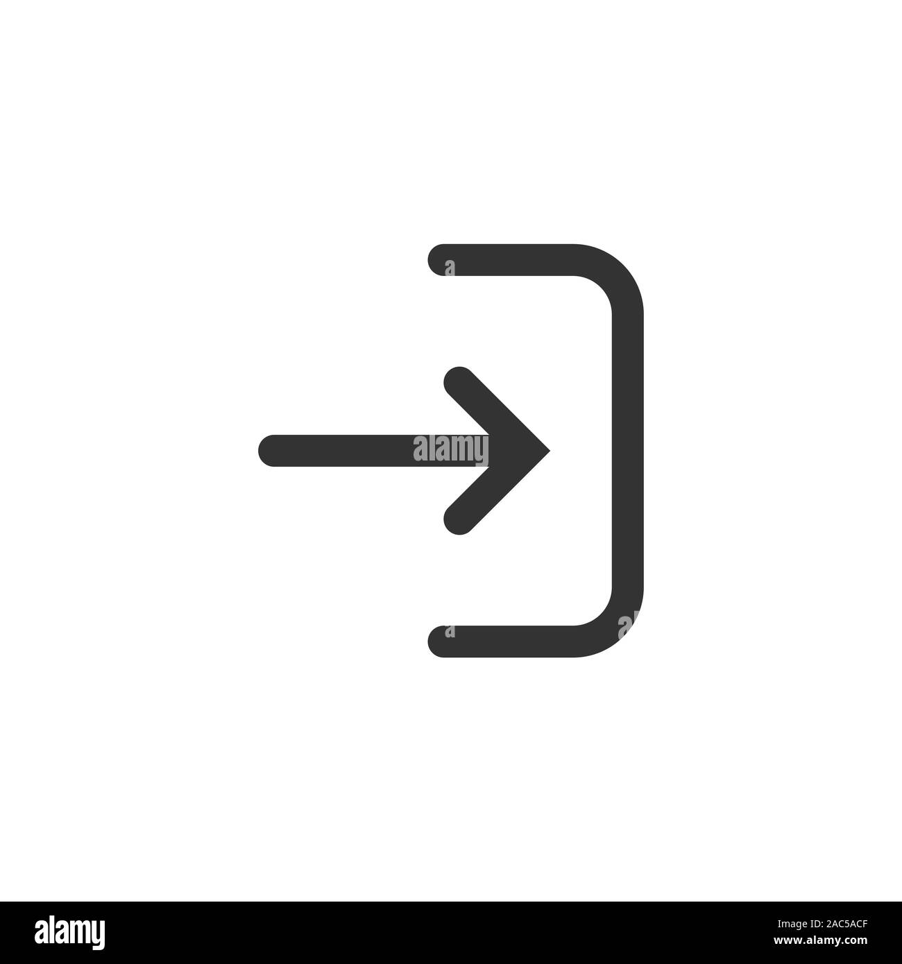 Login icon in flat style. Arrow access vector illustration on white ...