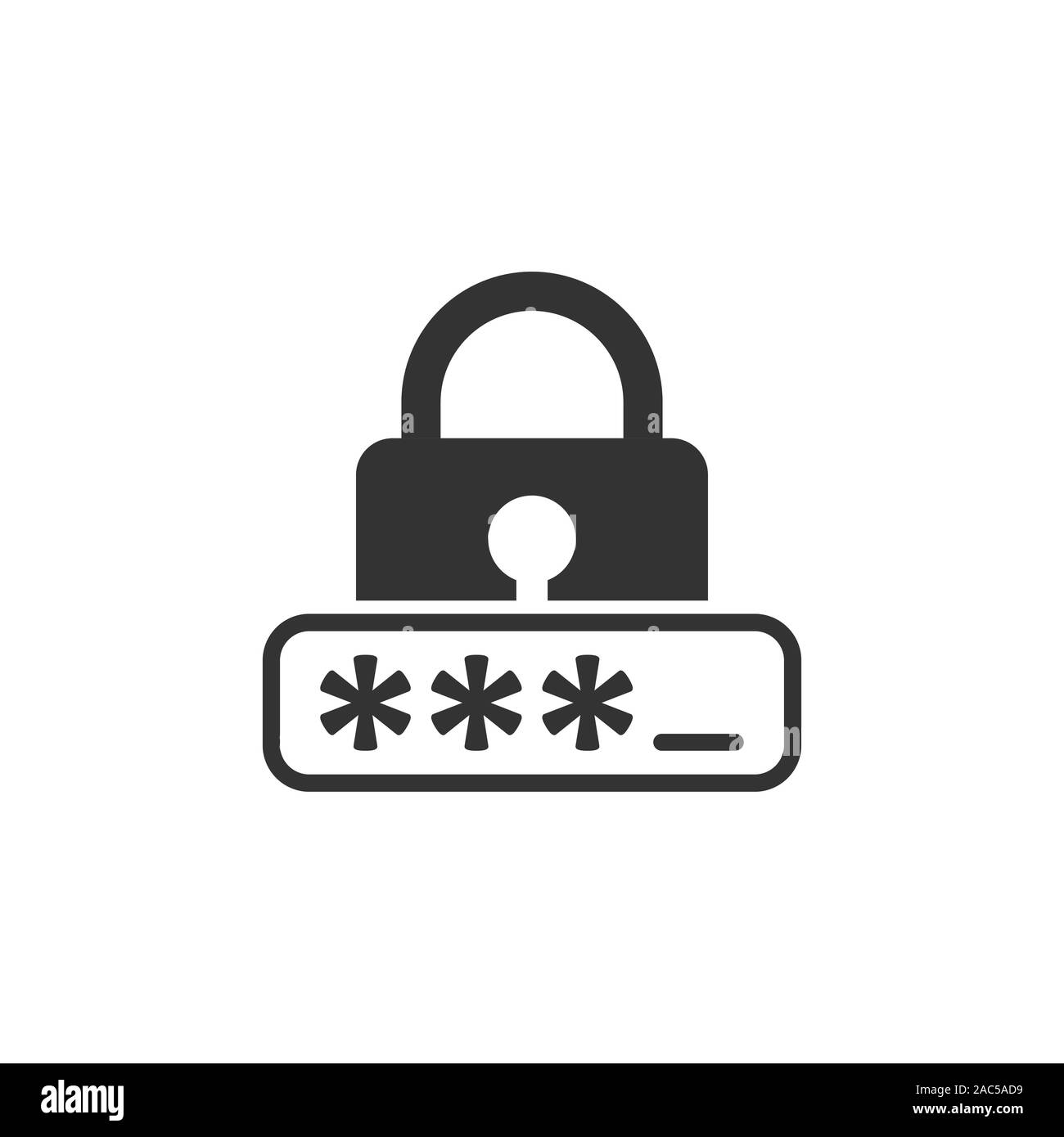Login icon in flat style. Password access vector illustration on white ...