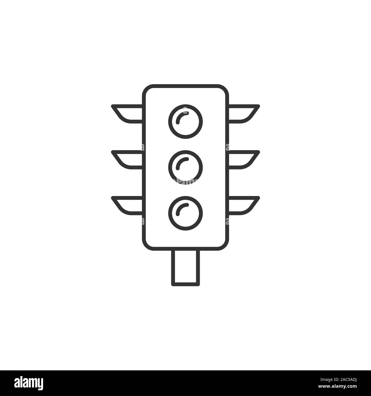 Semaphore icon in flat style. Traffic light vector illustration on ...
