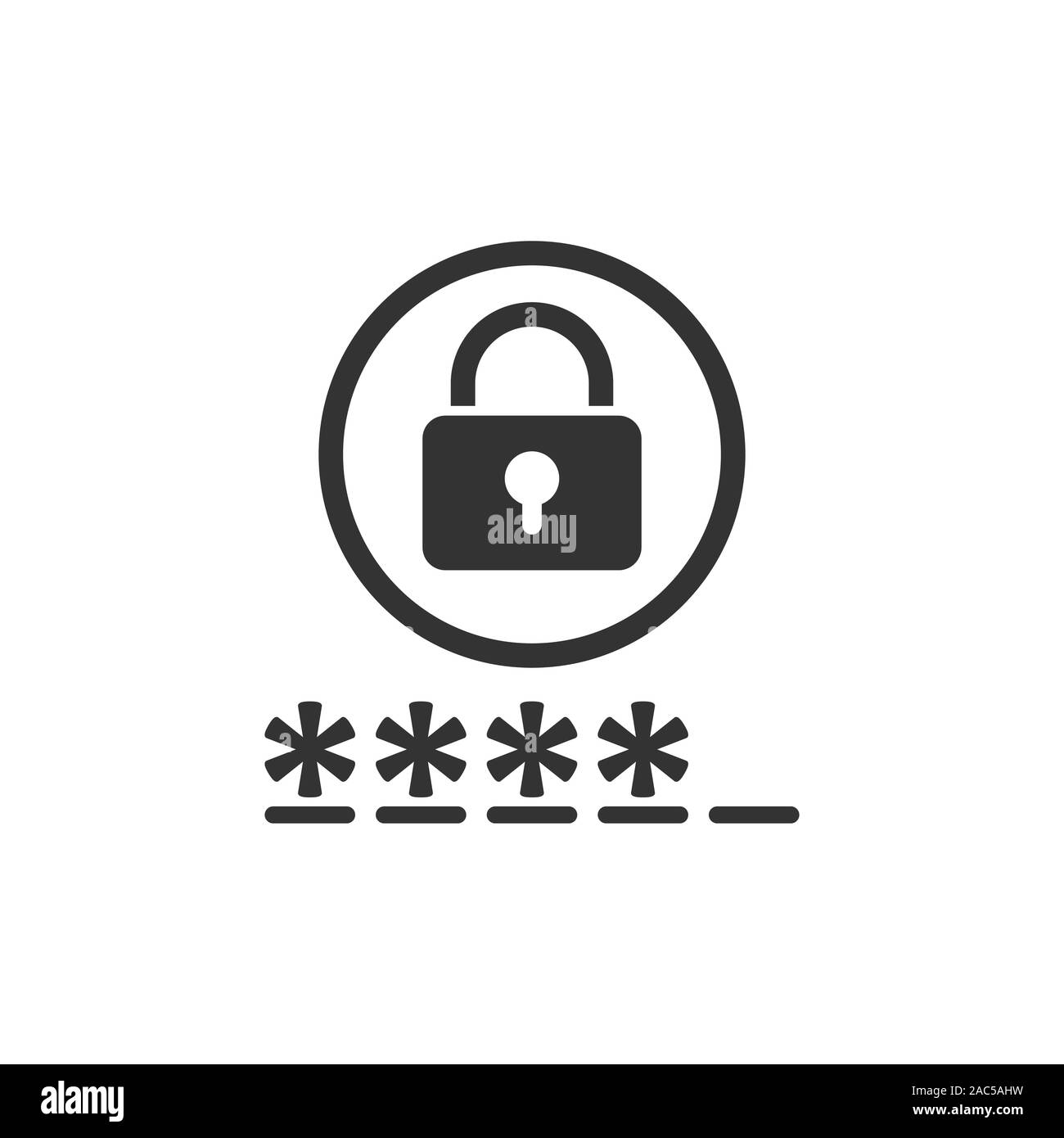 Login icon in flat style. Password access vector illustration on white ...