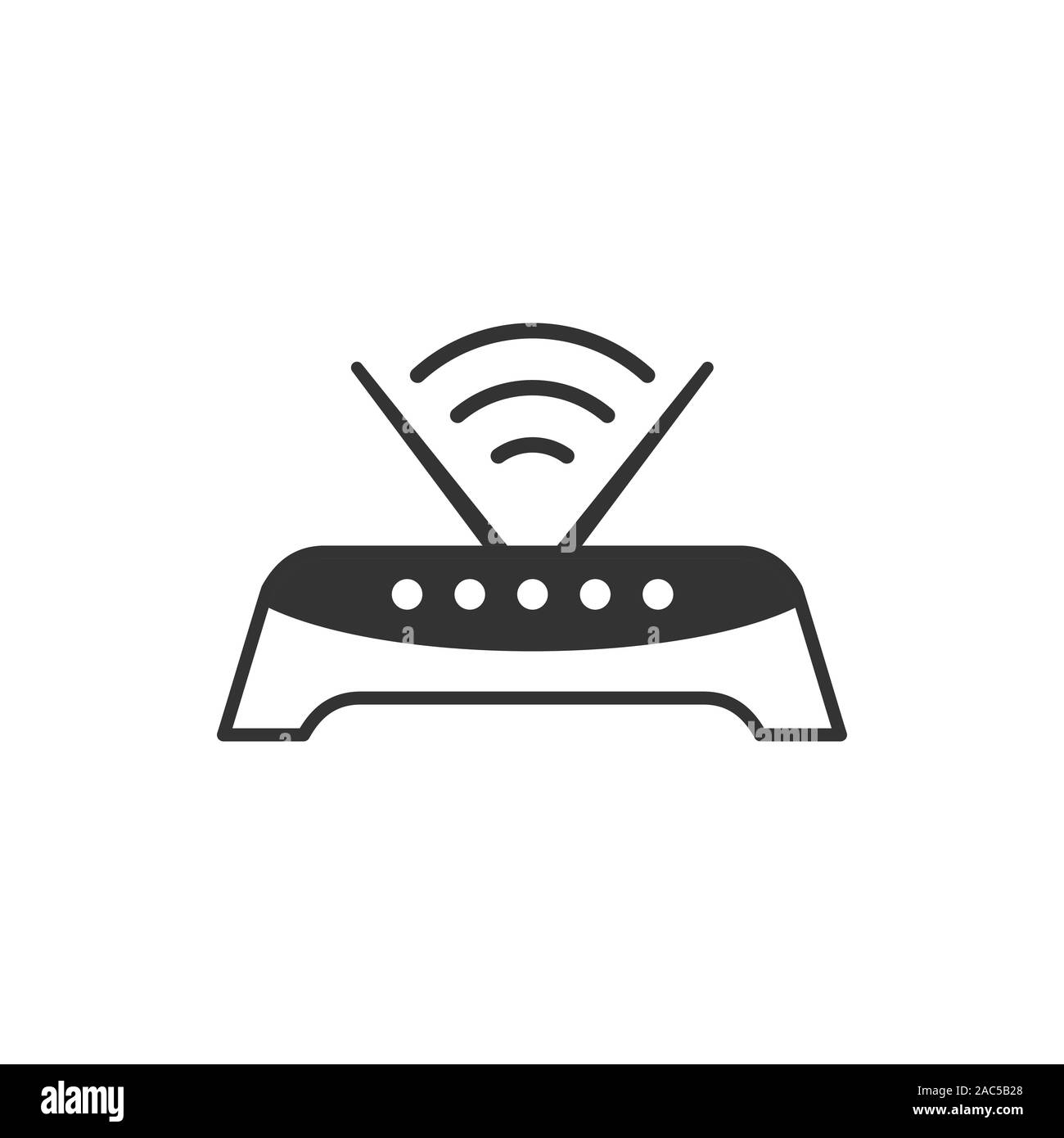 Wifi router icon in flat style. Broadband vector illustration on white ...