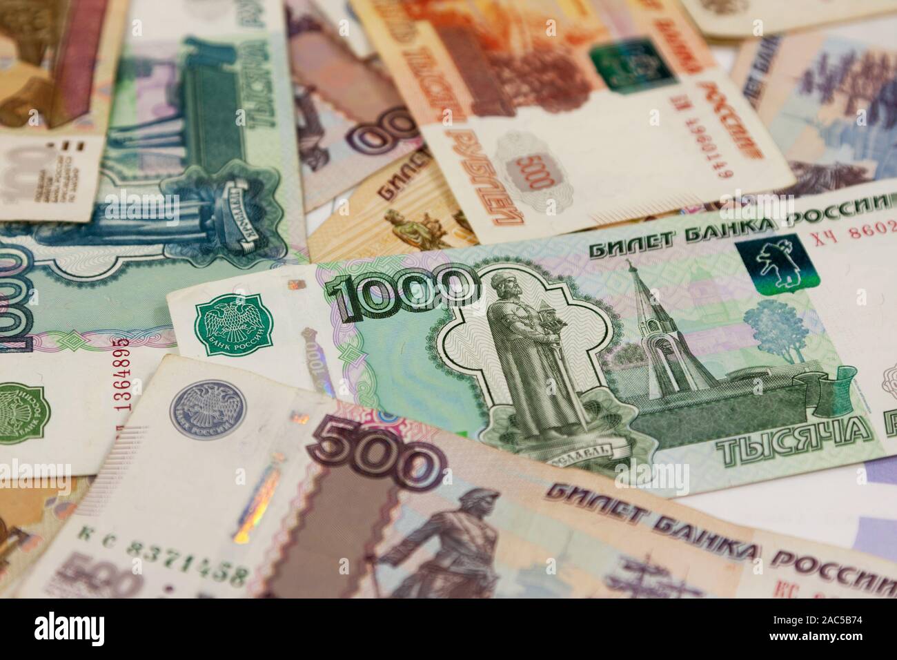 Money background. Big pile of rubles. Background of paper banknotes ...
