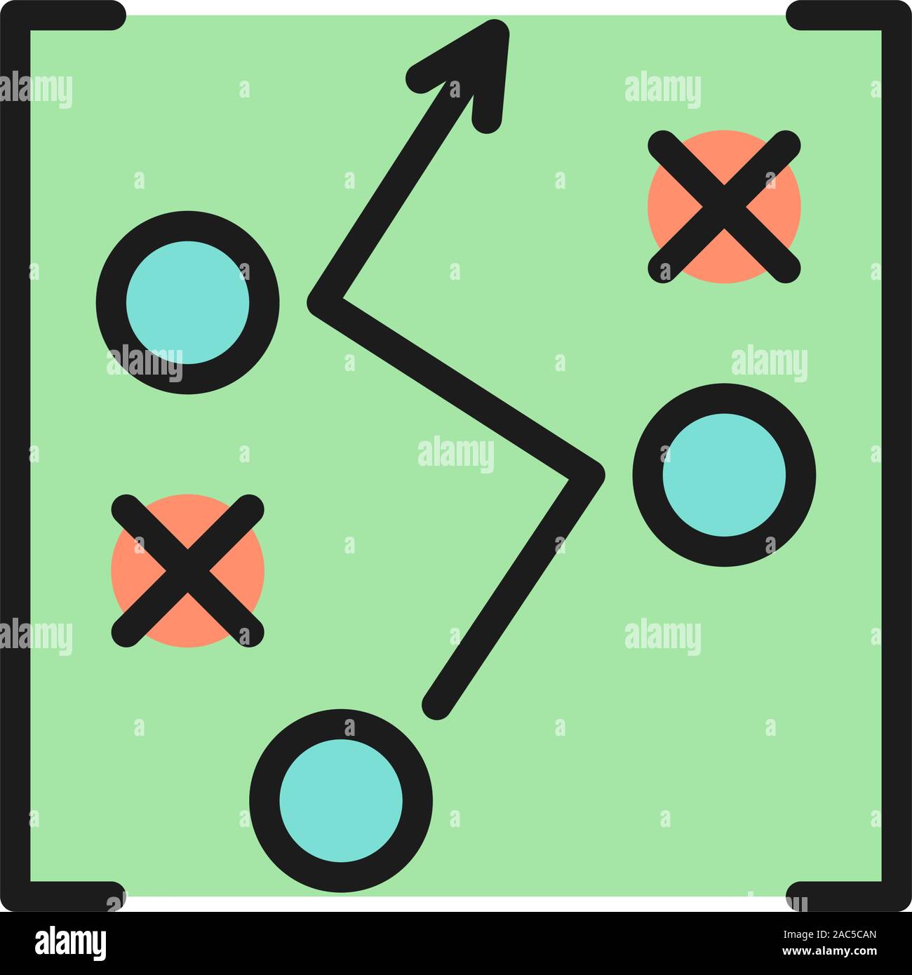 Soccer game strategy scheme, drawing flat color icon Stock Vector Image ...