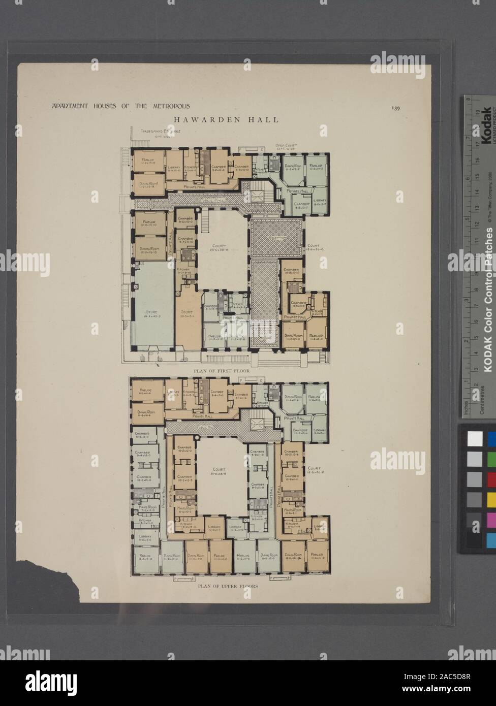 Hawarden Hall Plan of first floor; Plan of upper floors Includes ...