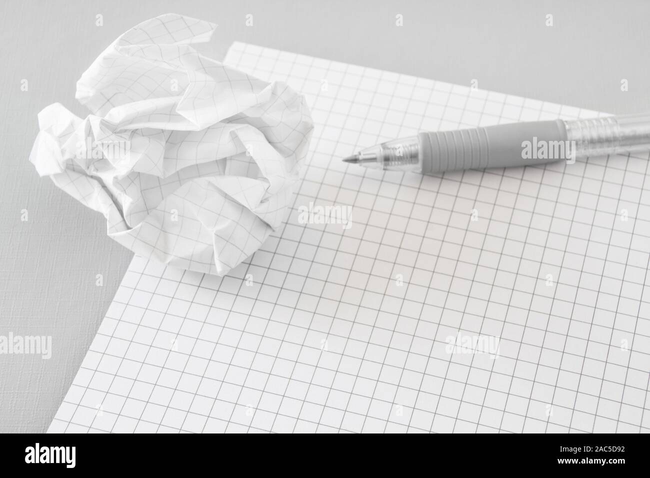 Crushed paper and pen background Stock Photo - Alamy