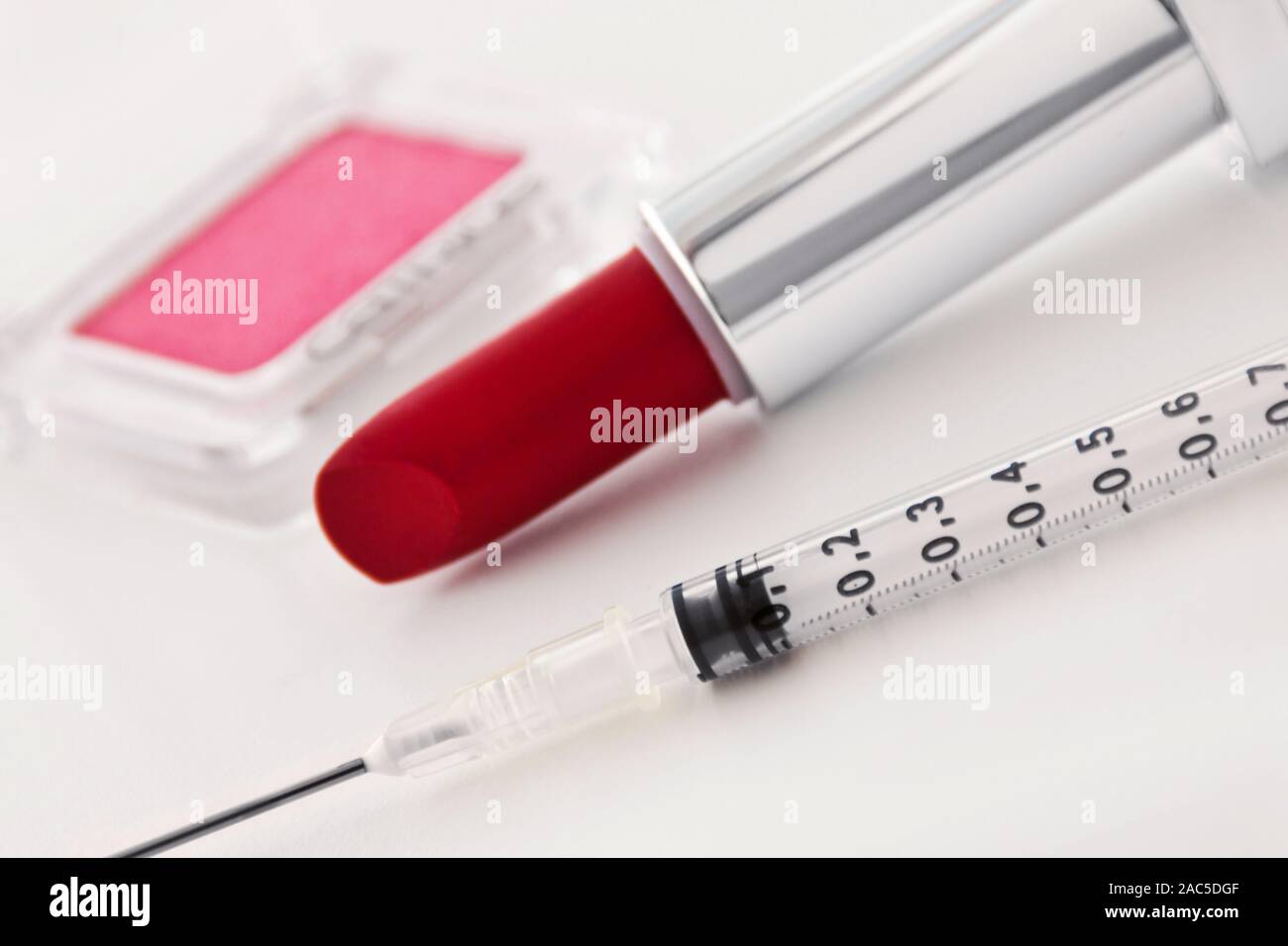 Botox Hyaluron Injection and Make up Stock Photo - Alamy
