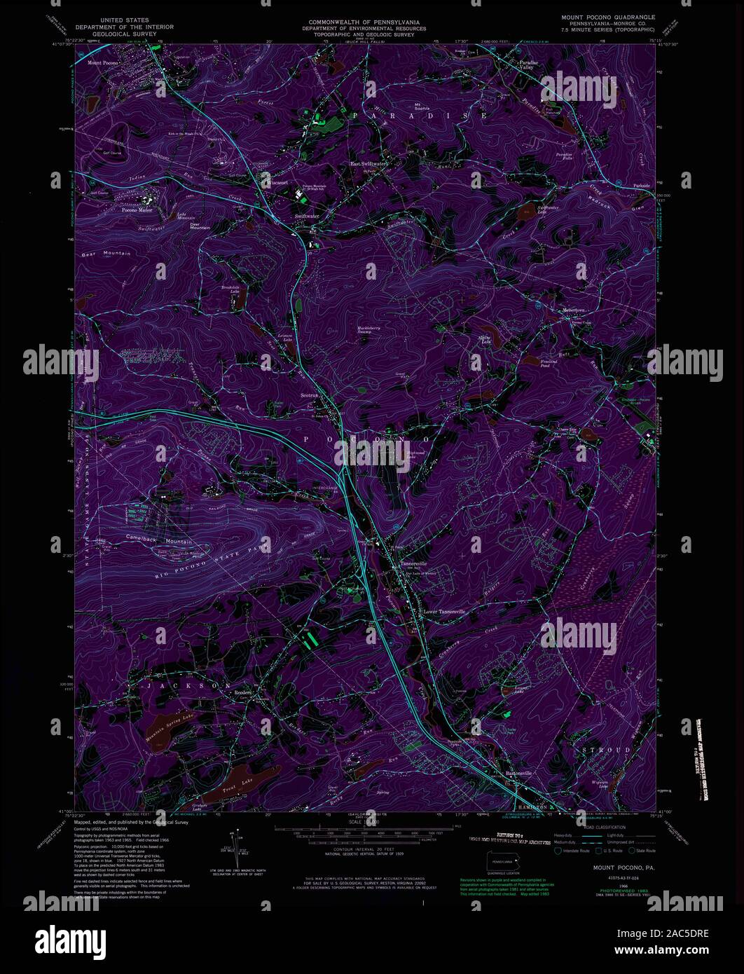 Mount pocono pennsylvania map hi-res stock photography and images - Alamy