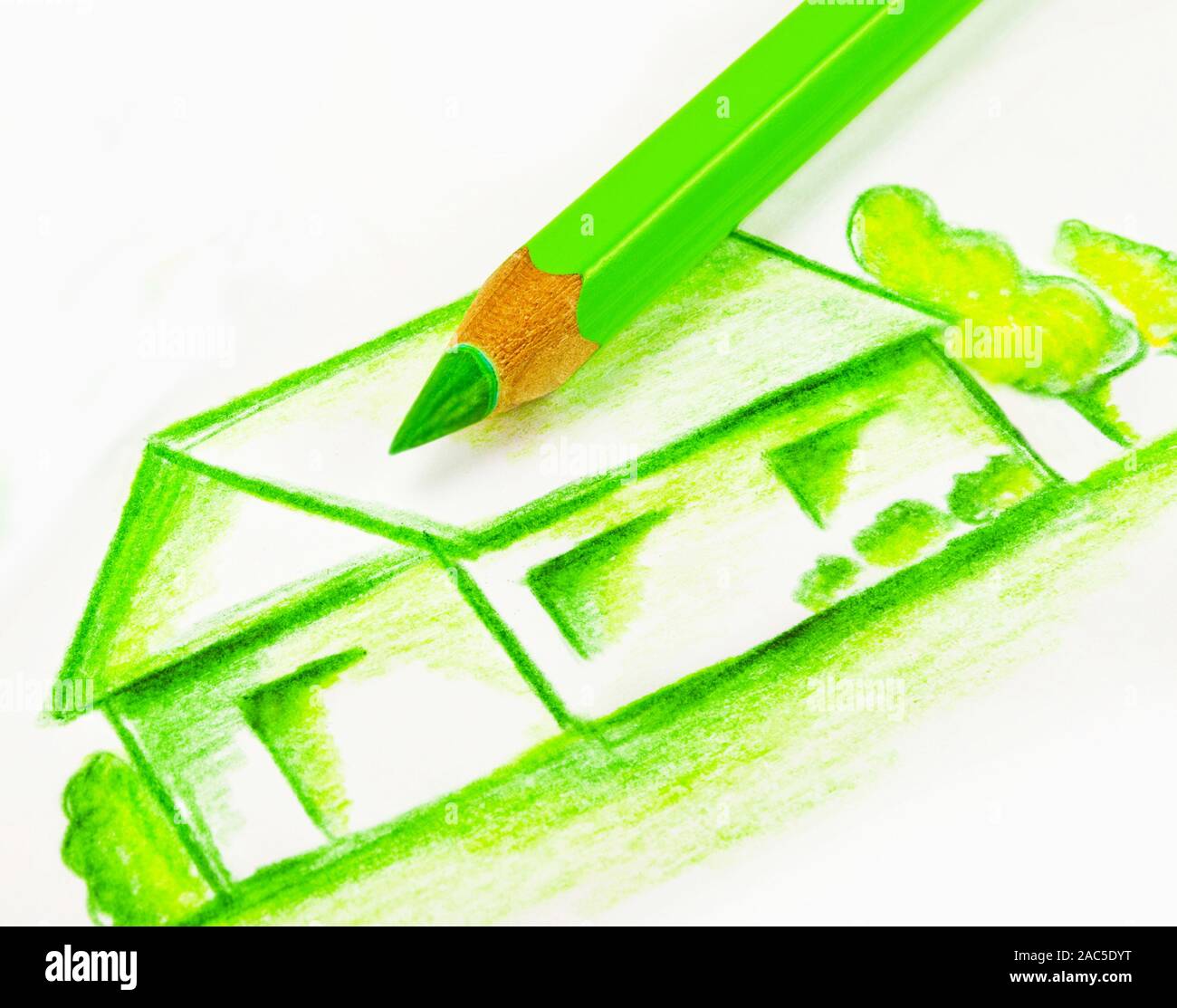 Planning ecological green energy house Stock Photo - Alamy