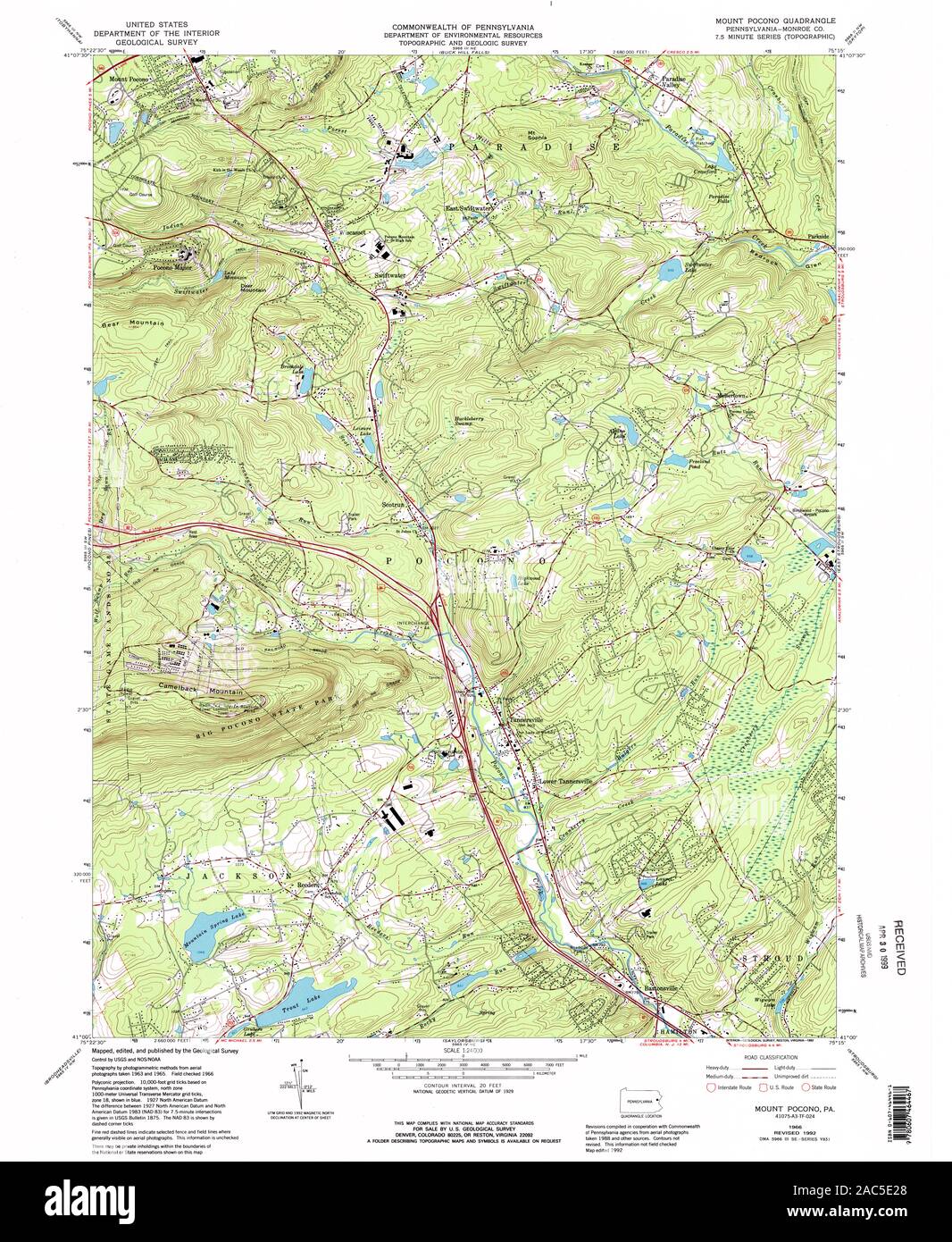 Map of mount pocono hi-res stock photography and images - Alamy