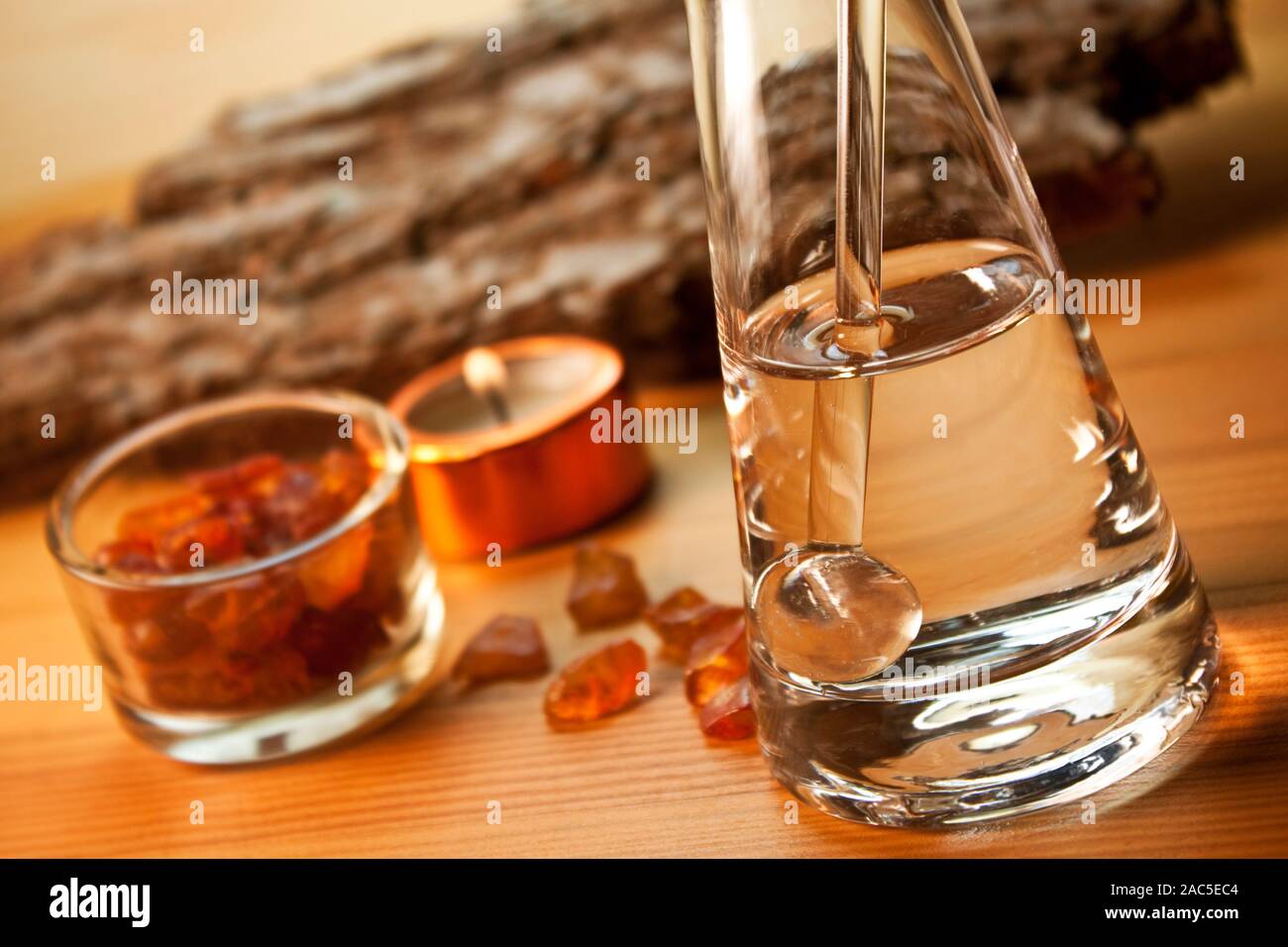 Making amber water with gems Stock Photo - Alamy