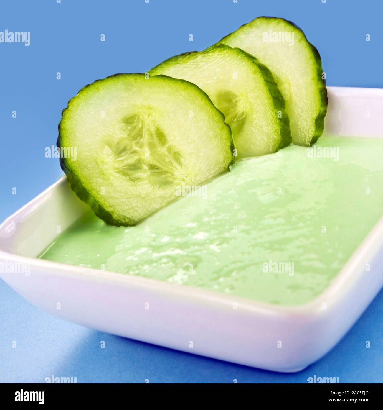 Natural facial mask with cucumber Stock Photo - Alamy