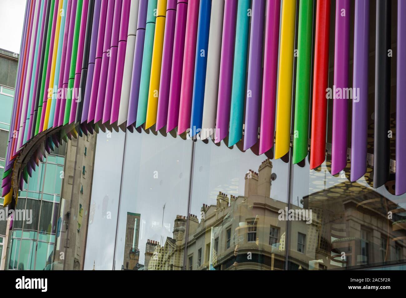 Colorful facade on the building in the city center in Liverpool Stock ...