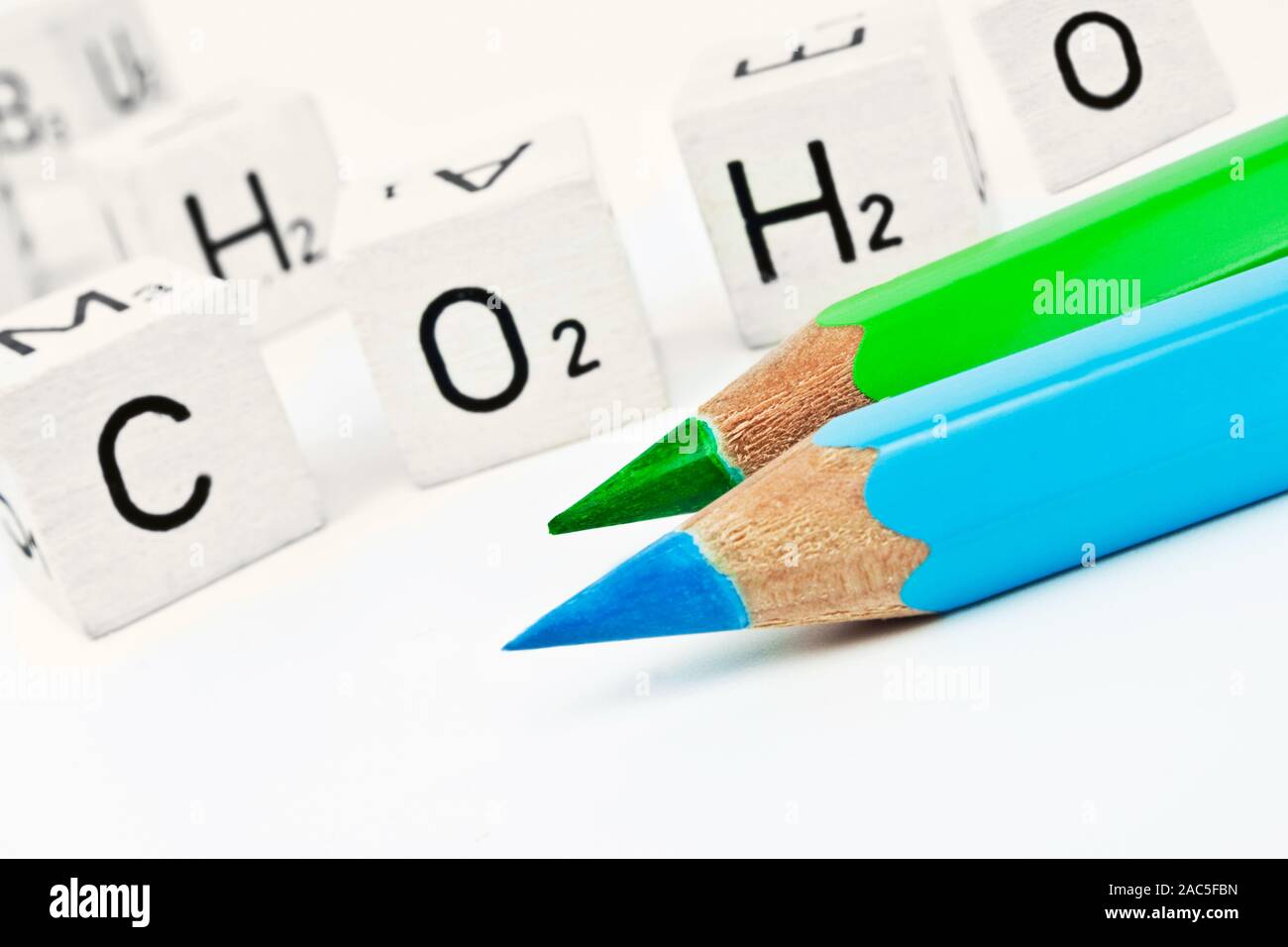 Symbols CO2 and H2O concept Stock Photo - Alamy
