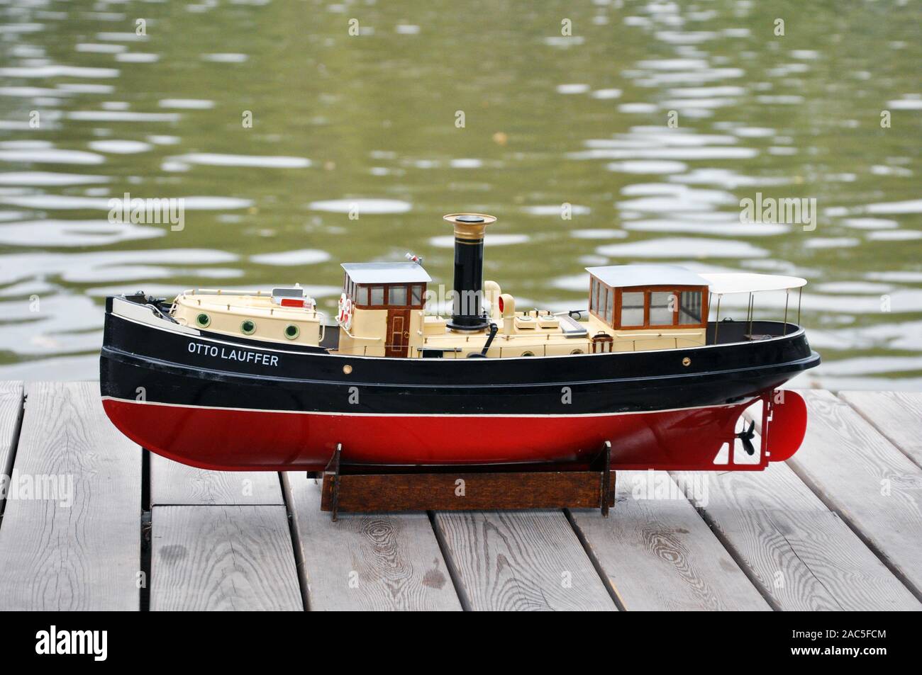 Model of an old steamboat ship. Ship modeling as a hobby Stock Photo ...