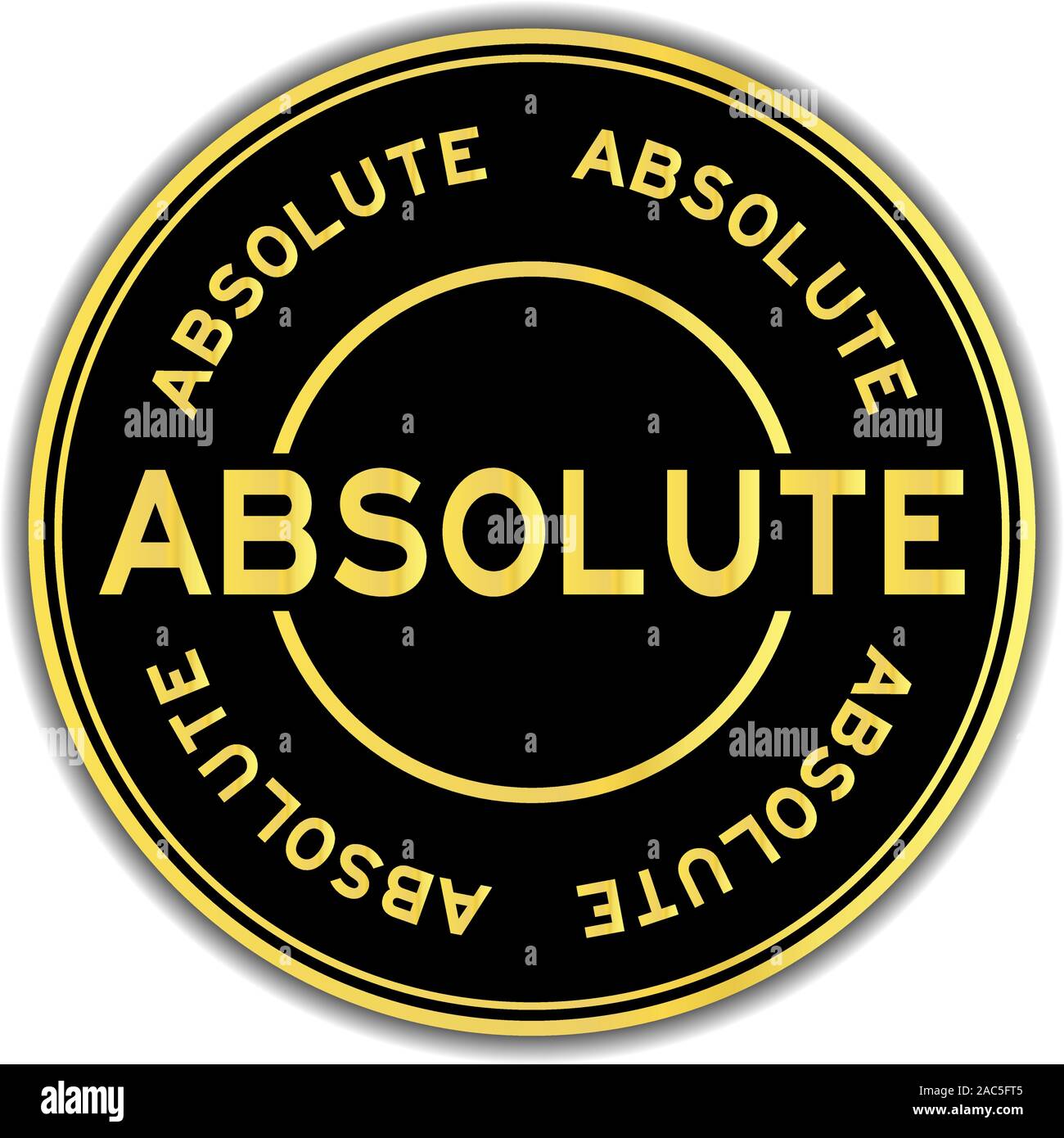 Gold color absolute word round sticker on white background Stock Vector ...