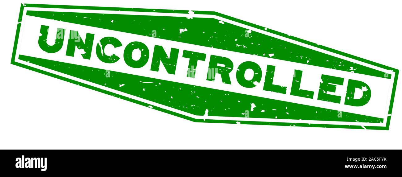 Grunge green uncontrolled word hexagon rubber seal stamp on white background Stock Vector Image ...
