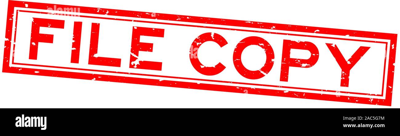 Grunge red file copy word rubber seal stamp on white background Stock ...