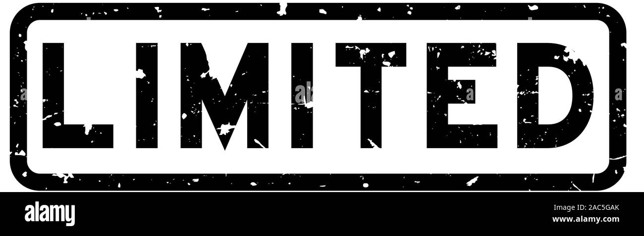 Grunge black limited word square rubber seal stamp on white background ...