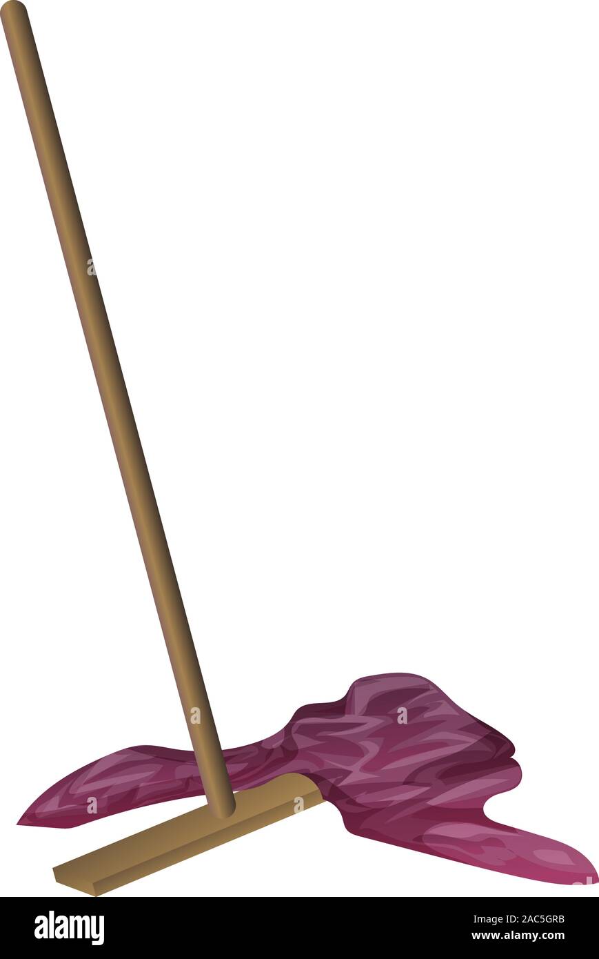 Retro wood mop icon. Cartoon of retro wood mop vector icon for web ...