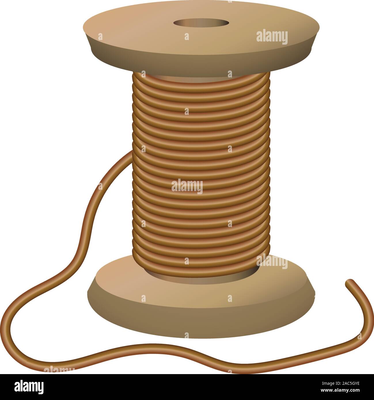 Wood cable coil icon. Cartoon of wood cable coil vector icon for web ...