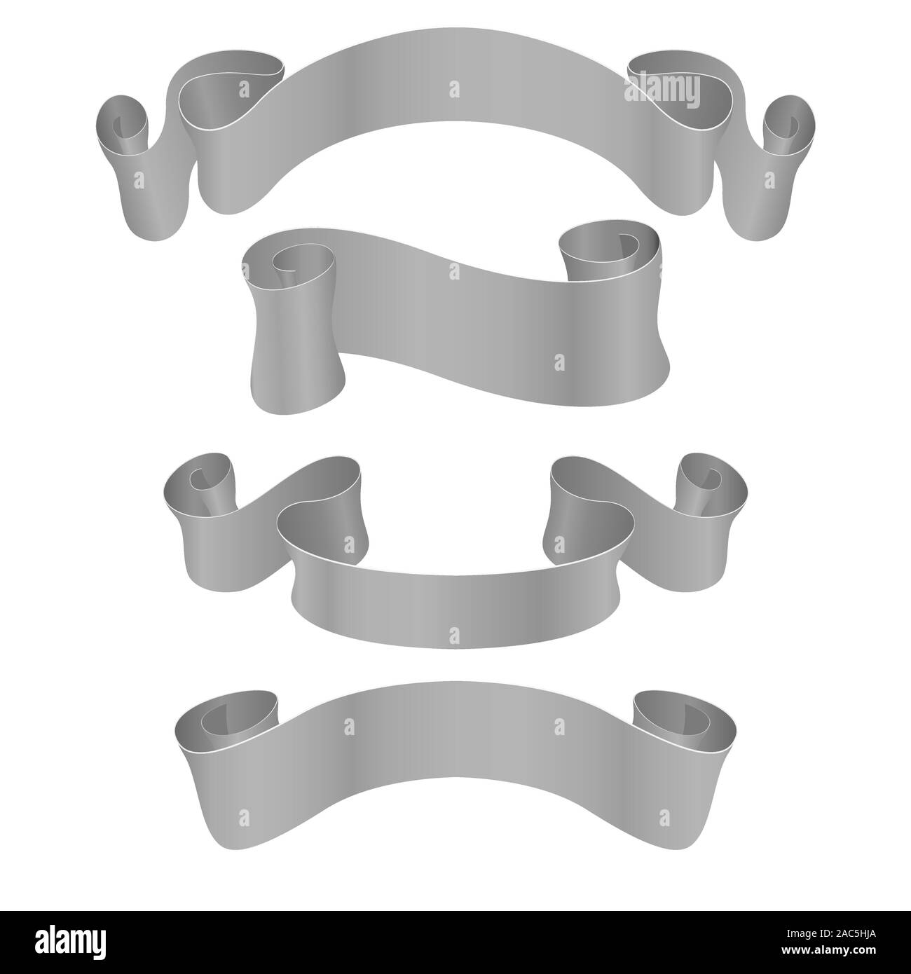 Gray ribbon banners Stock Vector Image & Art - Alamy