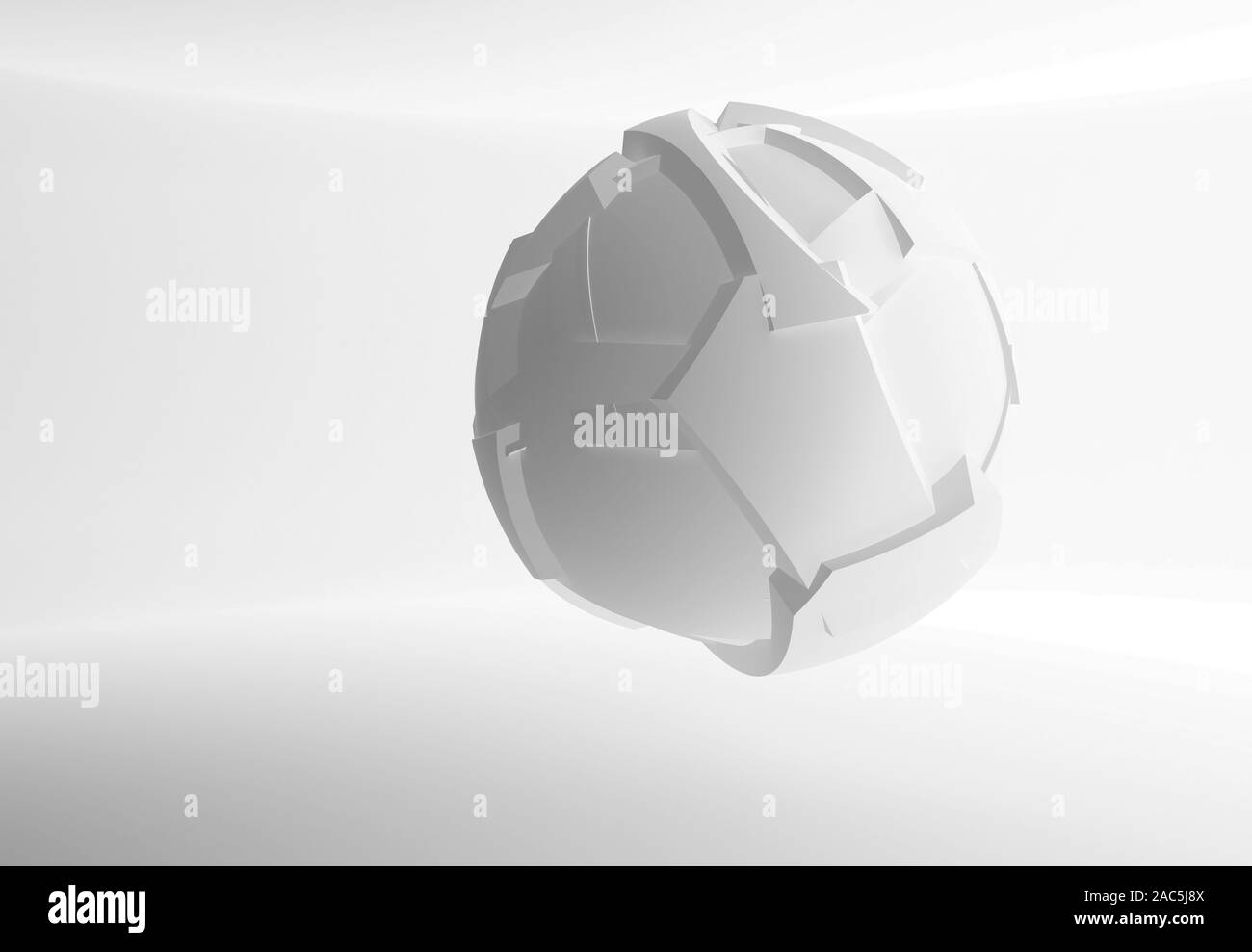 Abstract flying spherical object with chaotic fragmentation is in an ...