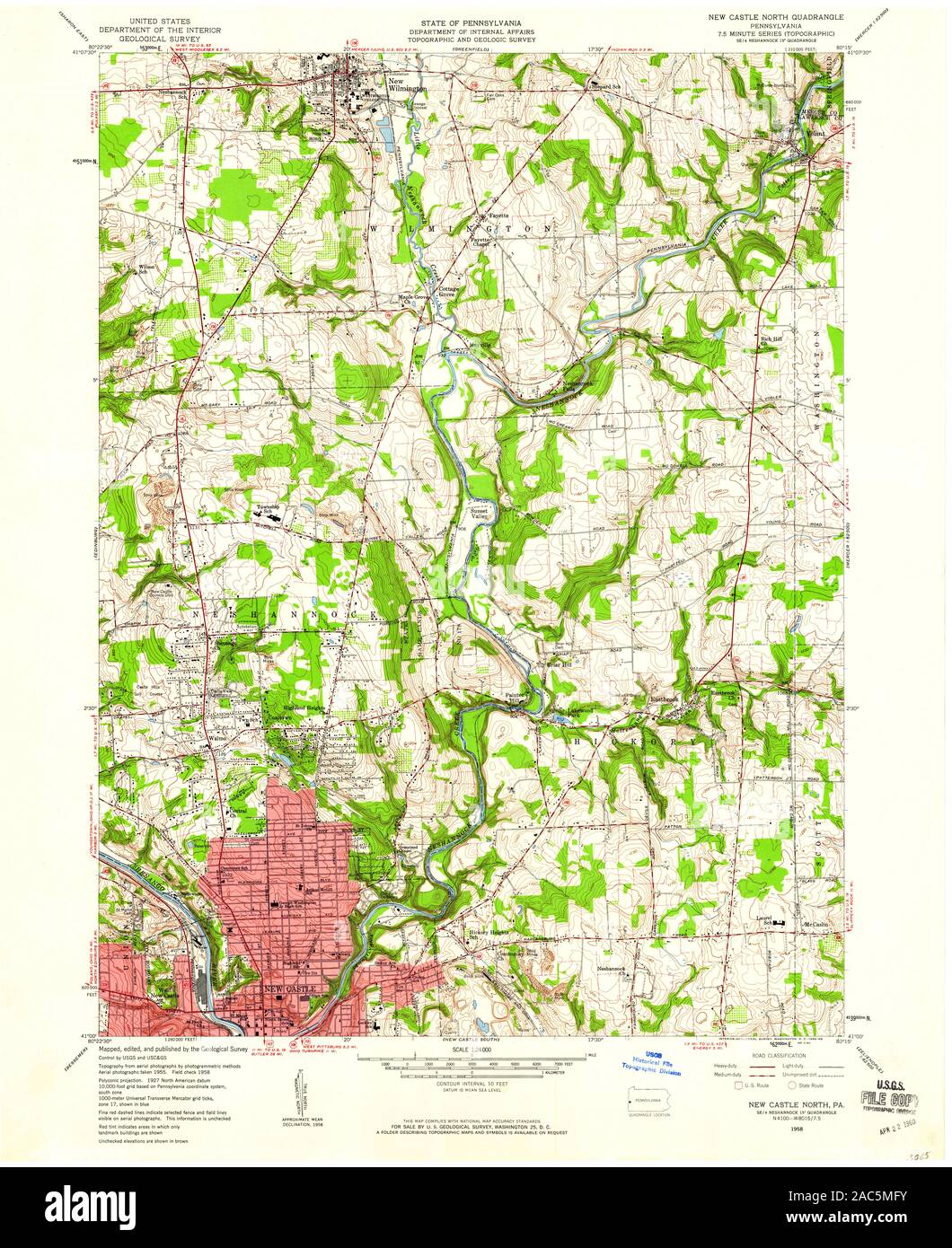 New castle pennsylvania map High Resolution Stock Photography and ...