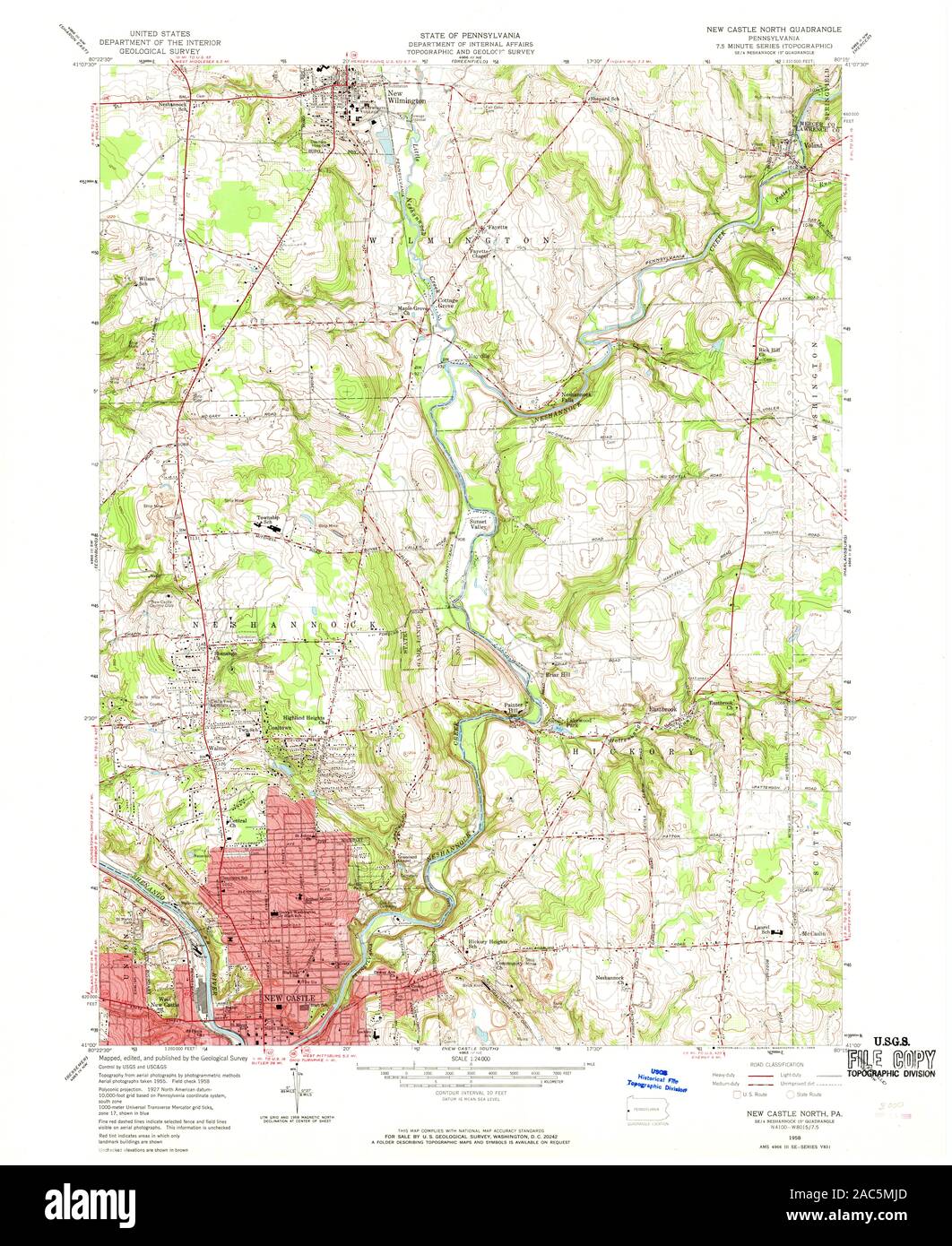 New castle pennsylvania map High Resolution Stock Photography and ...