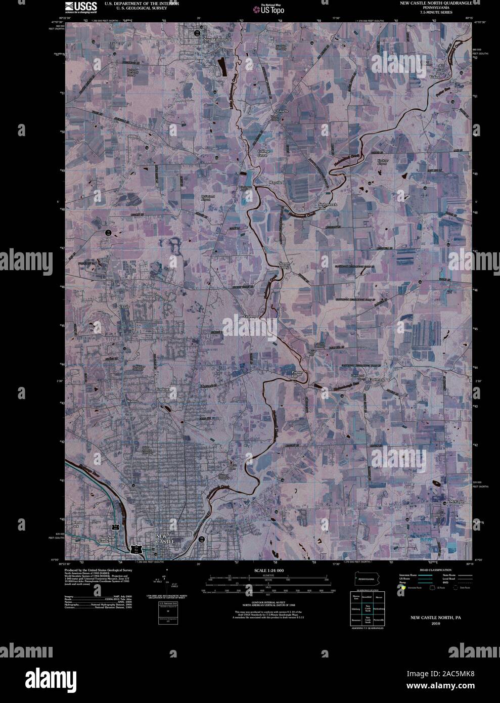 New castle pennsylvania map High Resolution Stock Photography and ...