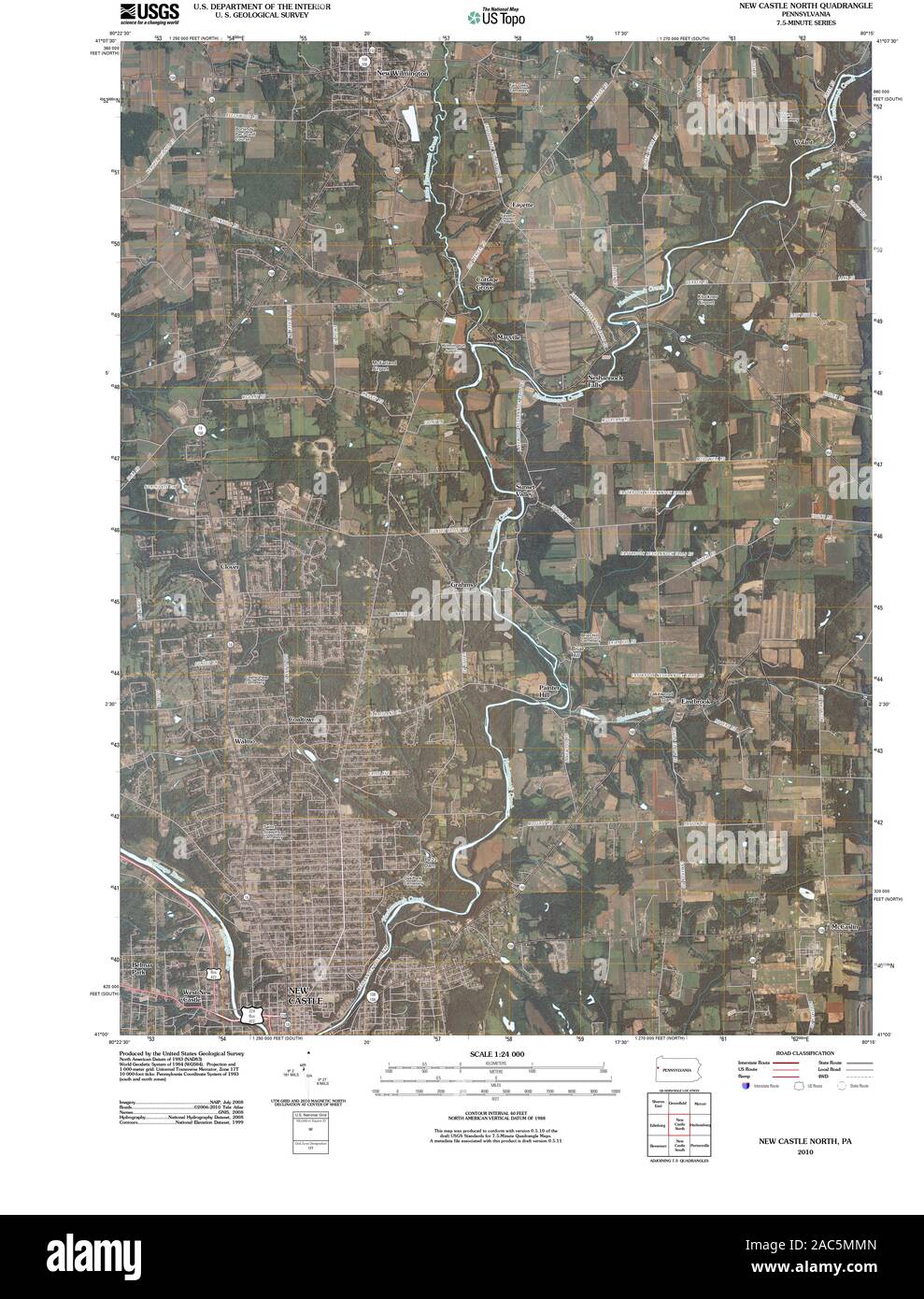 New castle pennsylvania map High Resolution Stock Photography and ...