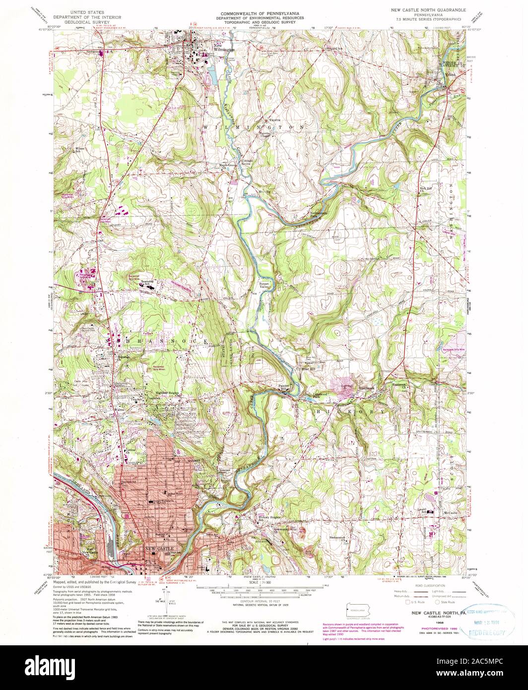 New castle pennsylvania map High Resolution Stock Photography and ...