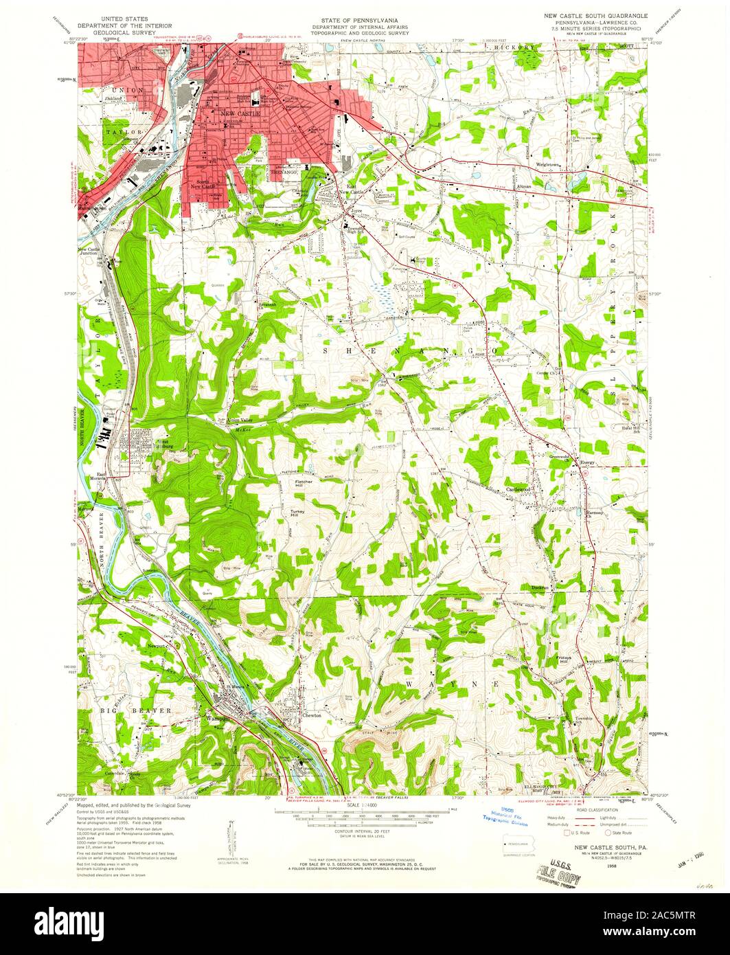 New castle pennsylvania map hi-res stock photography and images - Alamy