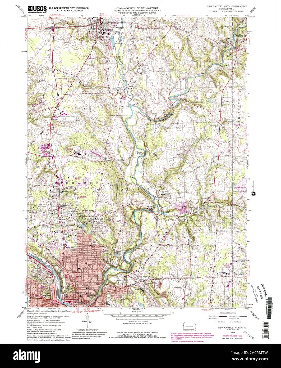 New castle pennsylvania map hi-res stock photography and images - Alamy