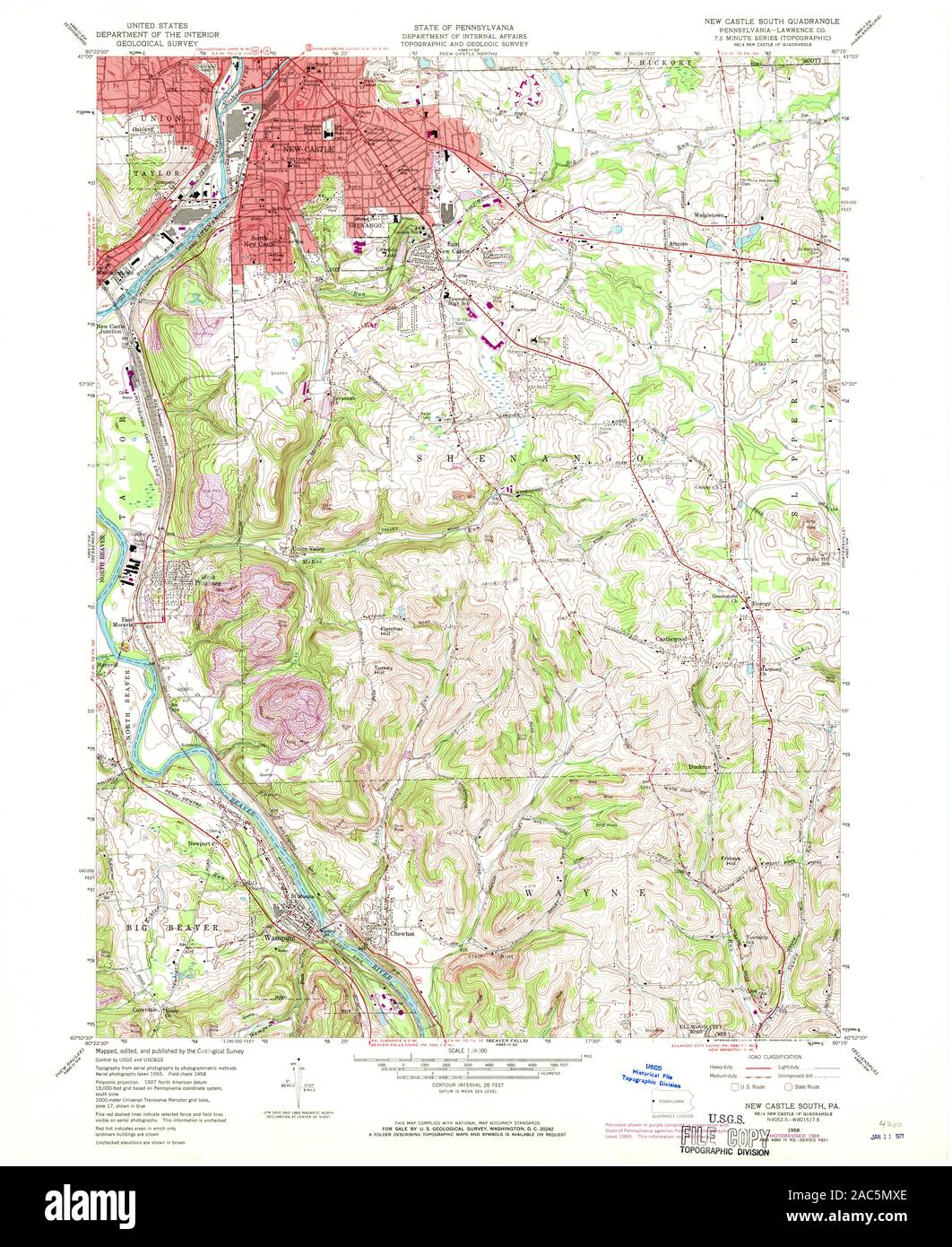 New castle pennsylvania map High Resolution Stock Photography and ...