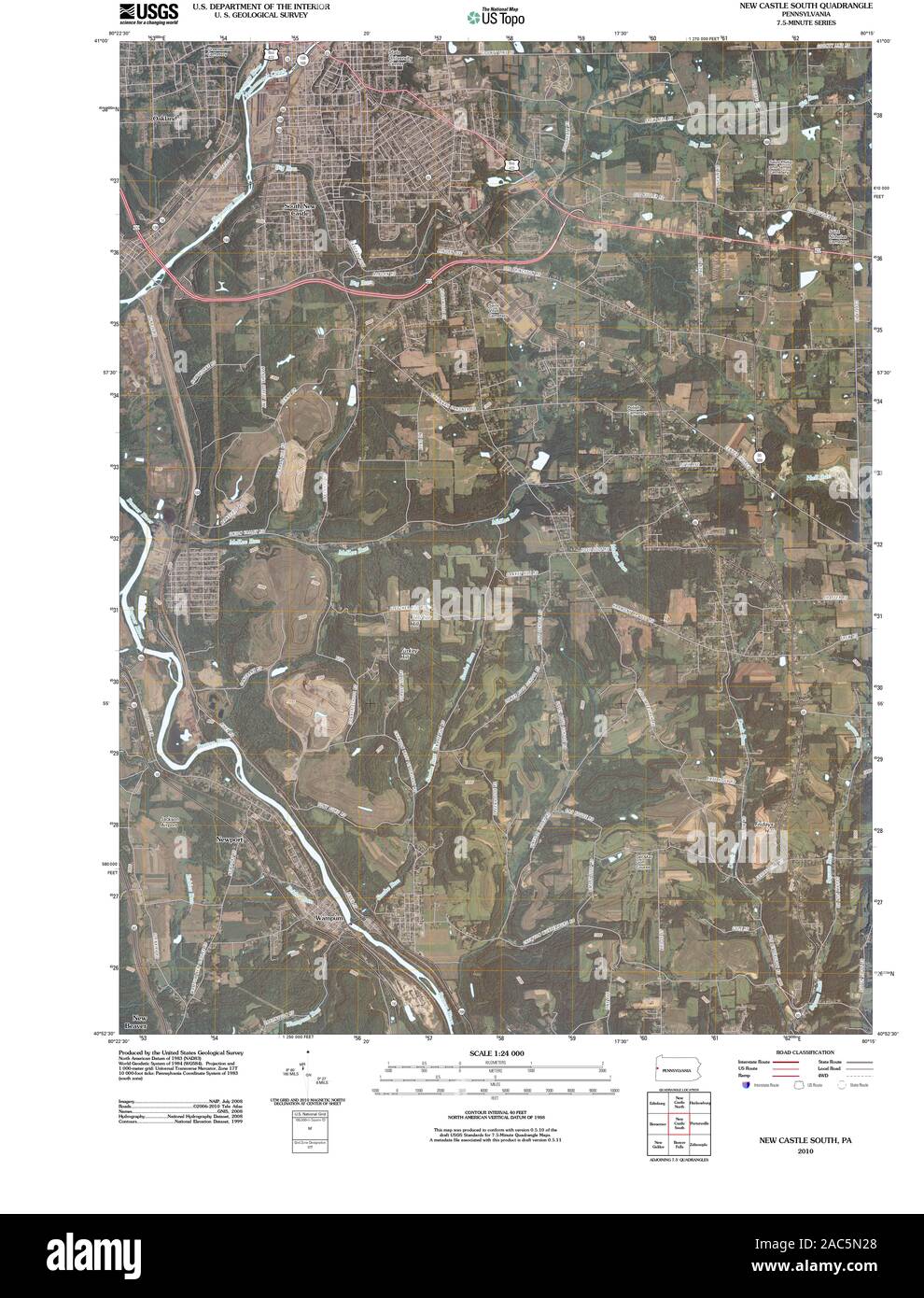 New castle pennsylvania map High Resolution Stock Photography and ...