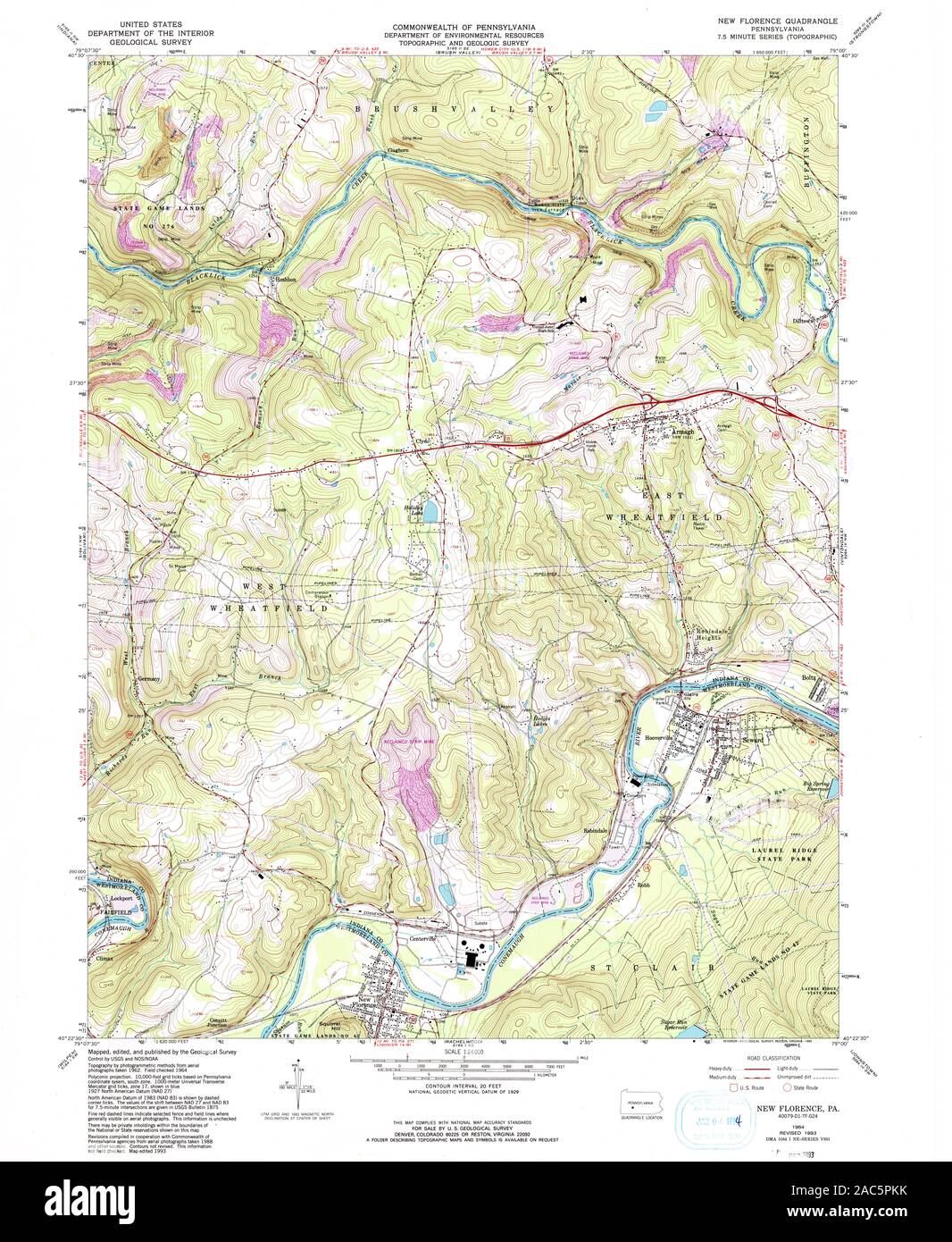 Map of florence pennsylvania hi-res stock photography and images - Alamy