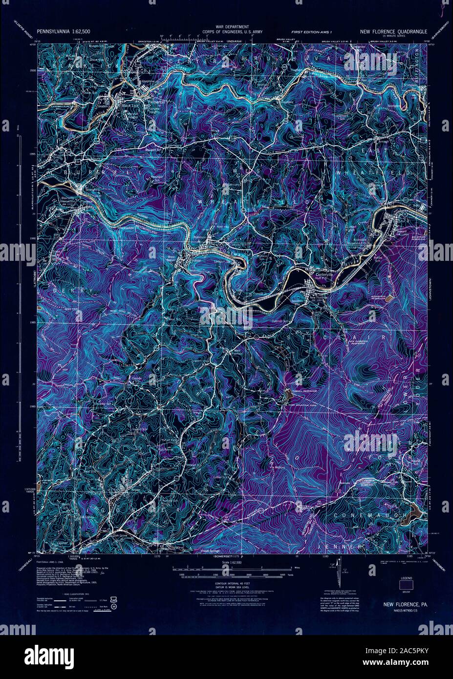 Map of florence pennsylvania hi-res stock photography and images - Alamy