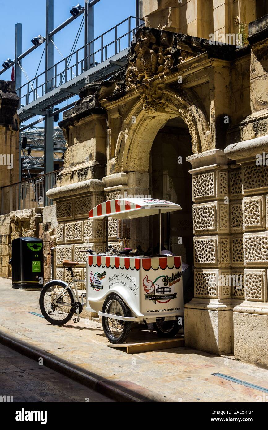 Ice cream tricycle in Valletta, Malta Stock Photo - Alamy