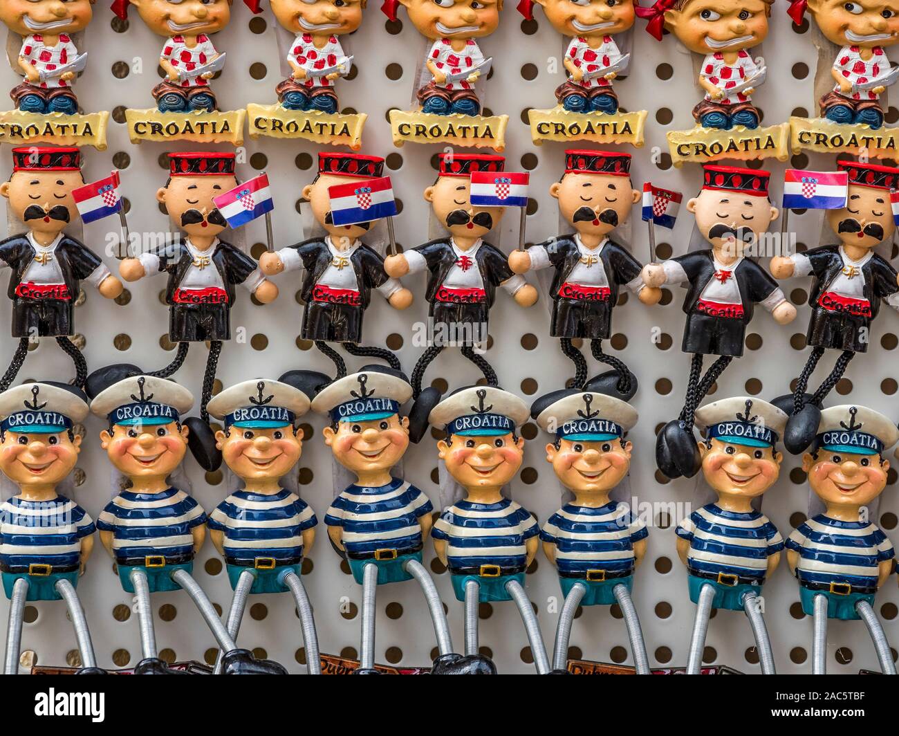 souvenir magnets panel from Croatia Stock Photo - Alamy