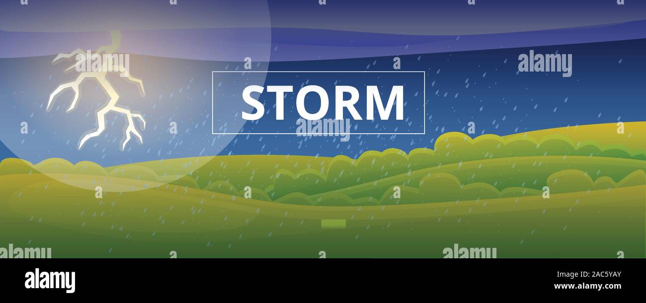 Storm concept banner. Cartoon illustration of storm vector concept ...