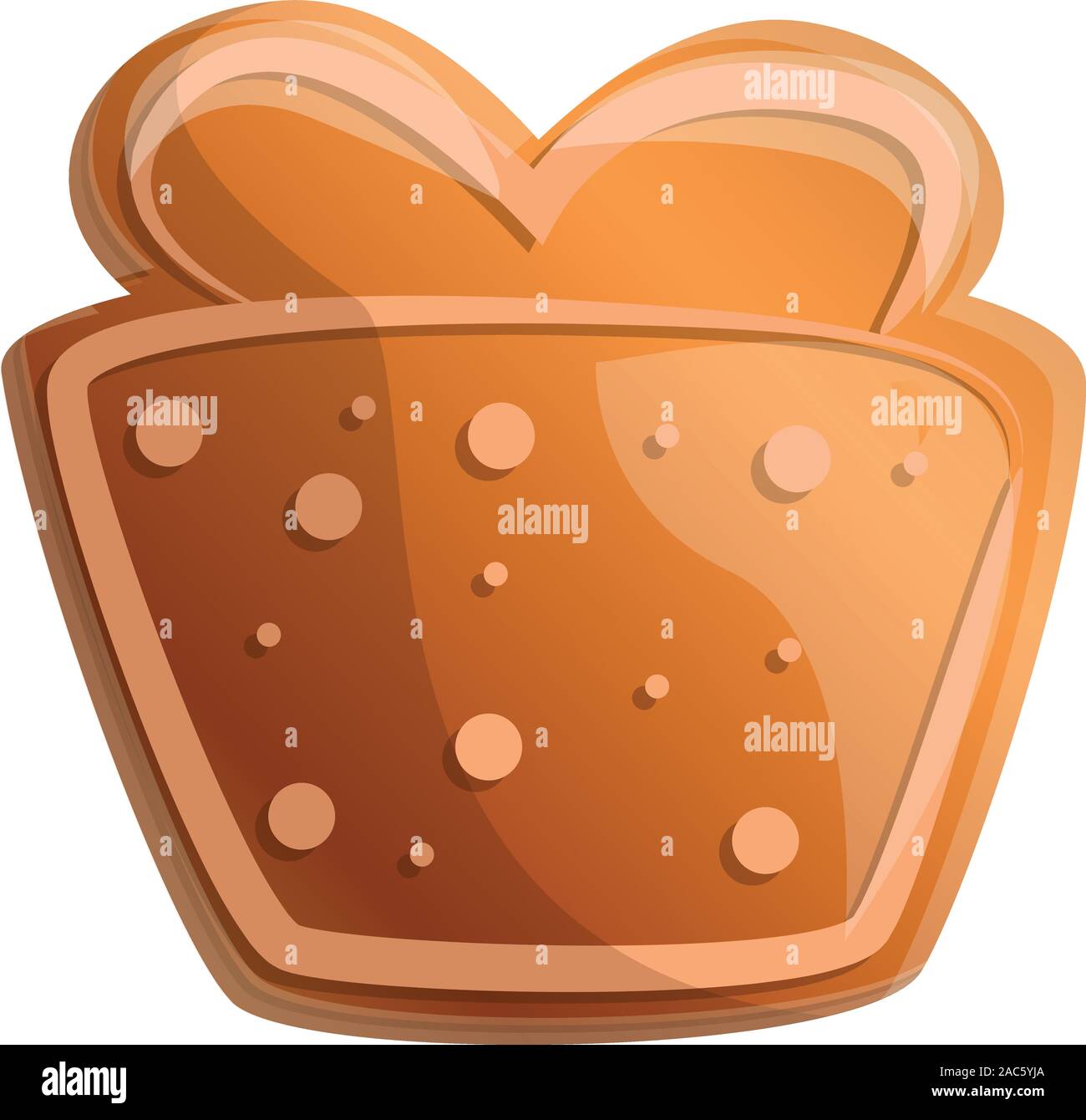 Gingerbread gift box icon. Cartoon of gingerbread gift box vector icon ...